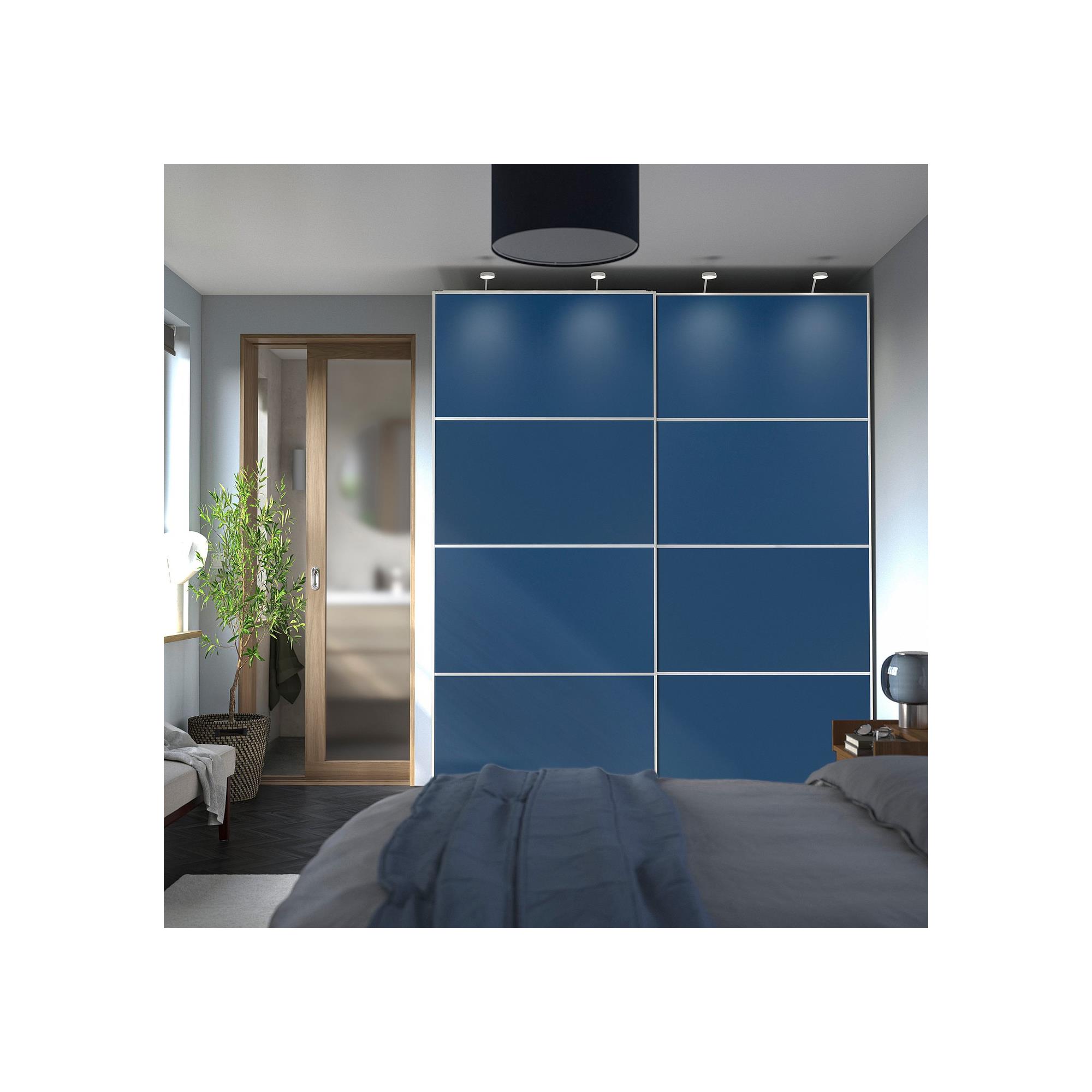 MEHAMN white-blue 200x236 cm pair of sliding doors - 59609147 | IKEA