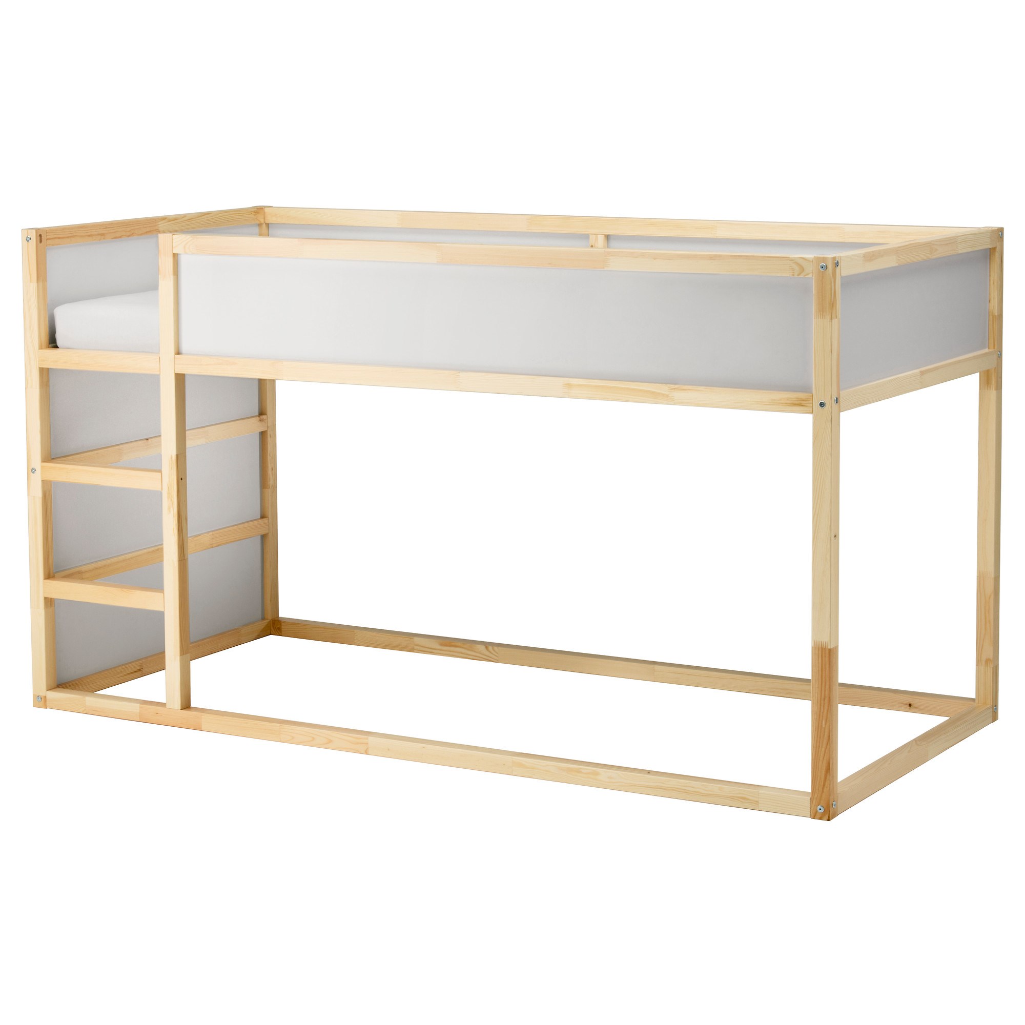 KURA white/pine 90x200 cm reversible bed - 80253809 | IKEA