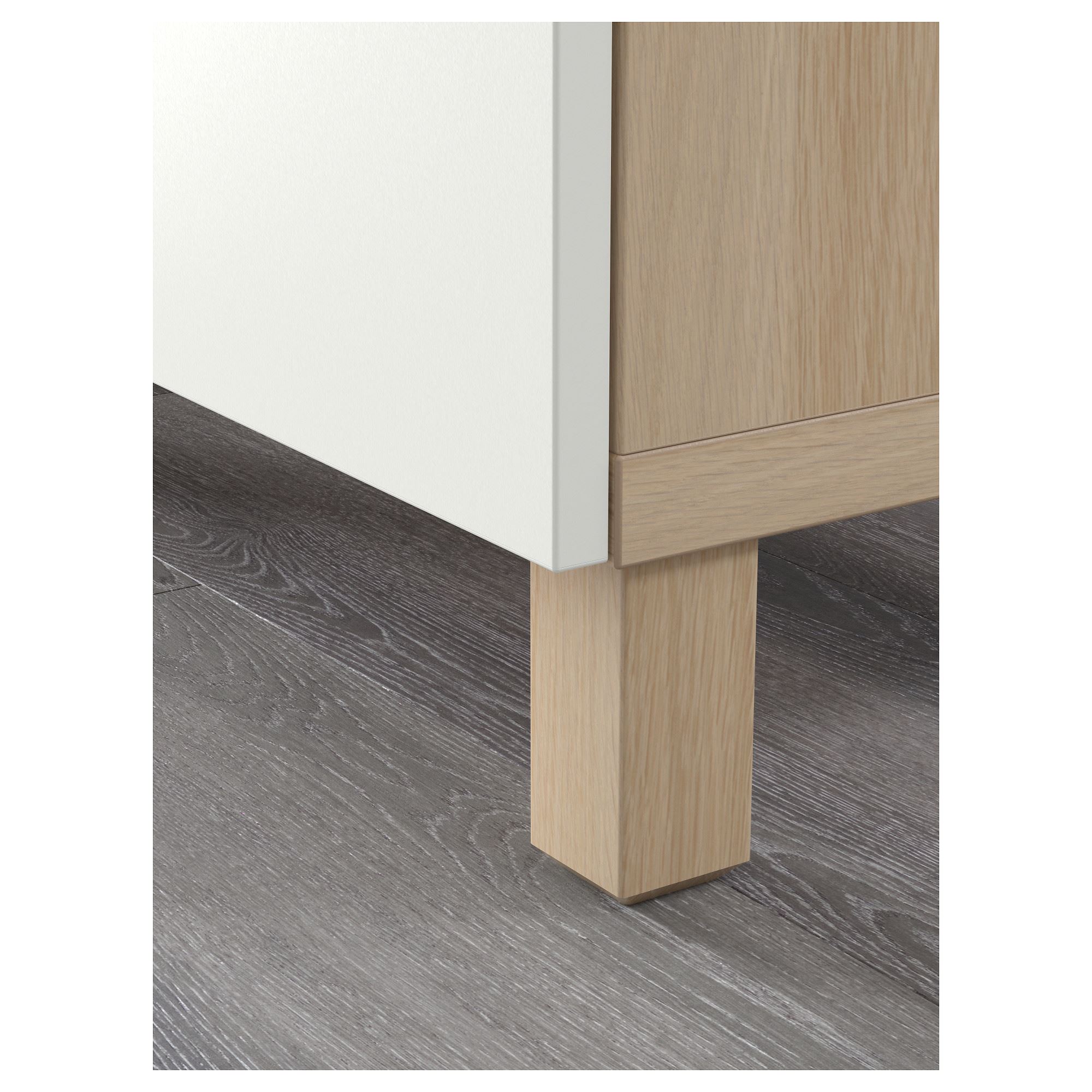 BESTA white stained oak effect/white 120x40x48 cm tv bench - 79188320 ...