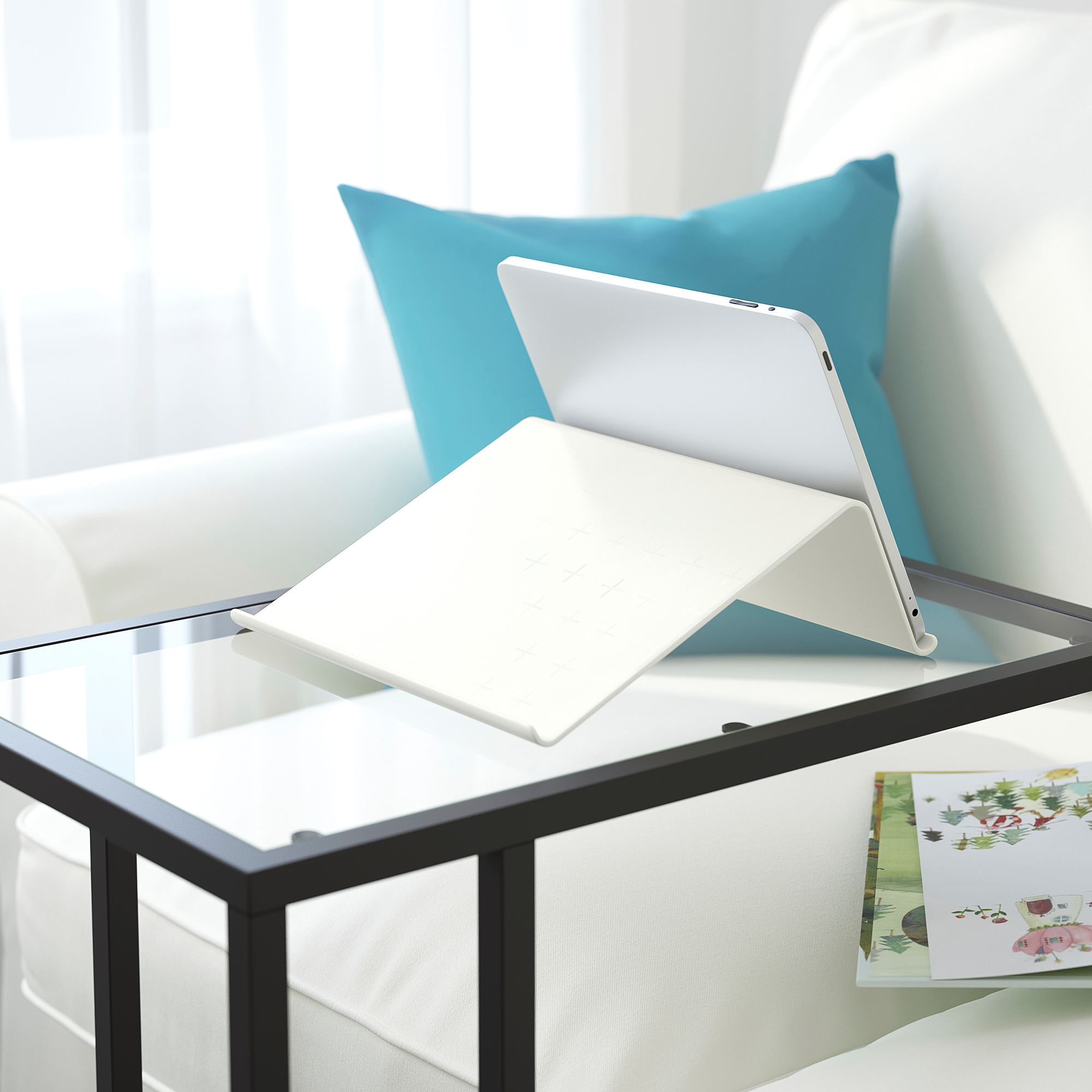 ISBERGET beyaz 25x25 cm telefon/tablet standı - 20302596 | IKEA