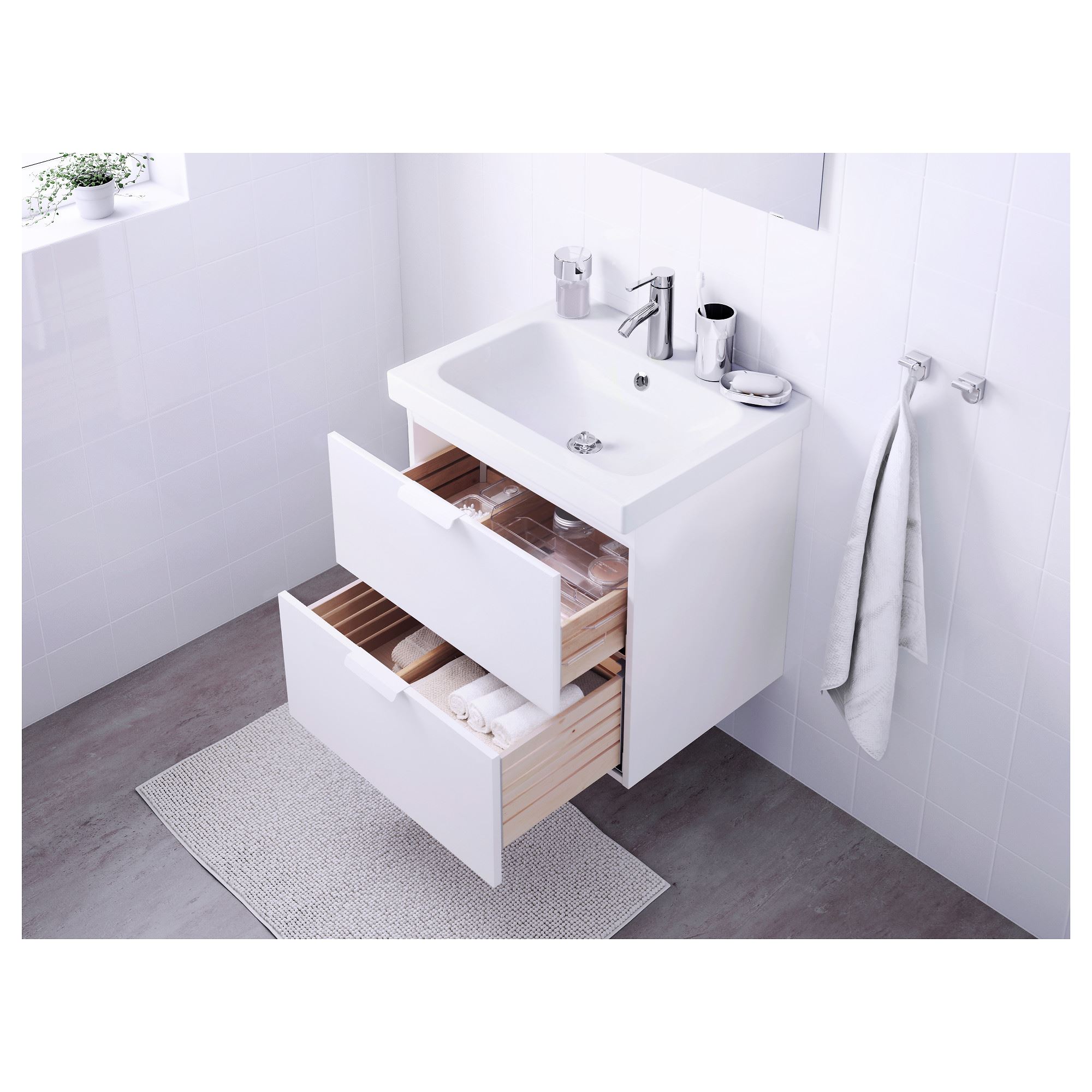 GODMORGON/ODENSVIK white 60x49x64 cm wash-basin and cabinet - 89023499 ...