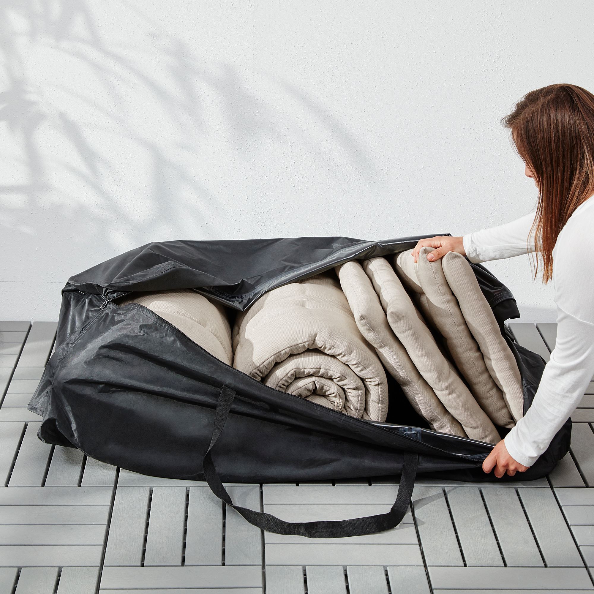 TOSTERÖ siyah 116x49 cm dış mekan mobilya kılıfı - 20292328 | IKEA