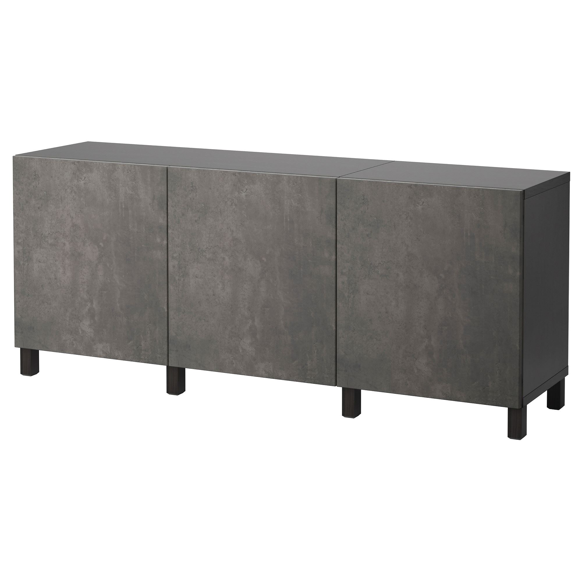 BESTA black-brown/dark grey concrete effect 180x40x74 cm storage ...