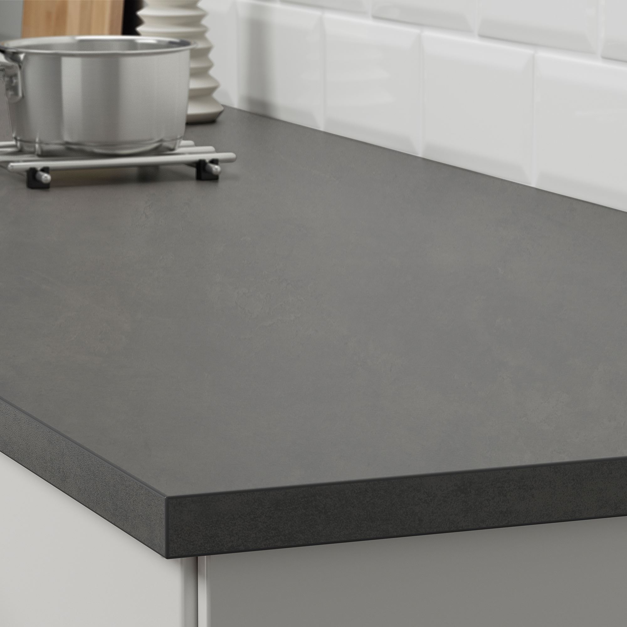 EKBACKEN concrete effect-laminate 246x2,8 cm worktop - 60335651 | IKEA