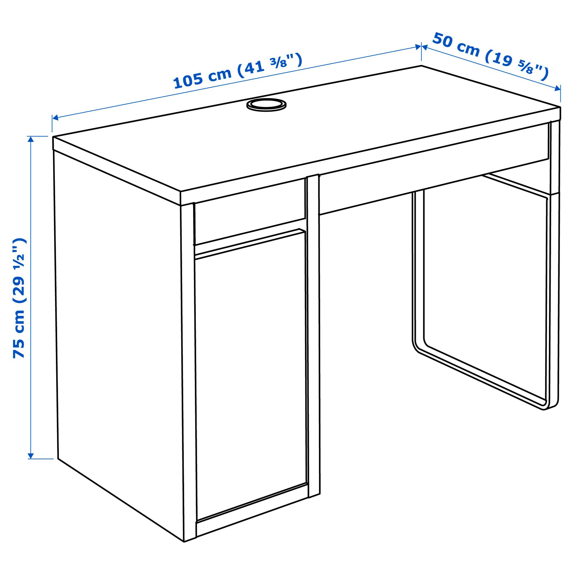 MICKE white 105x50 cm desk - 80213074 | IKEA