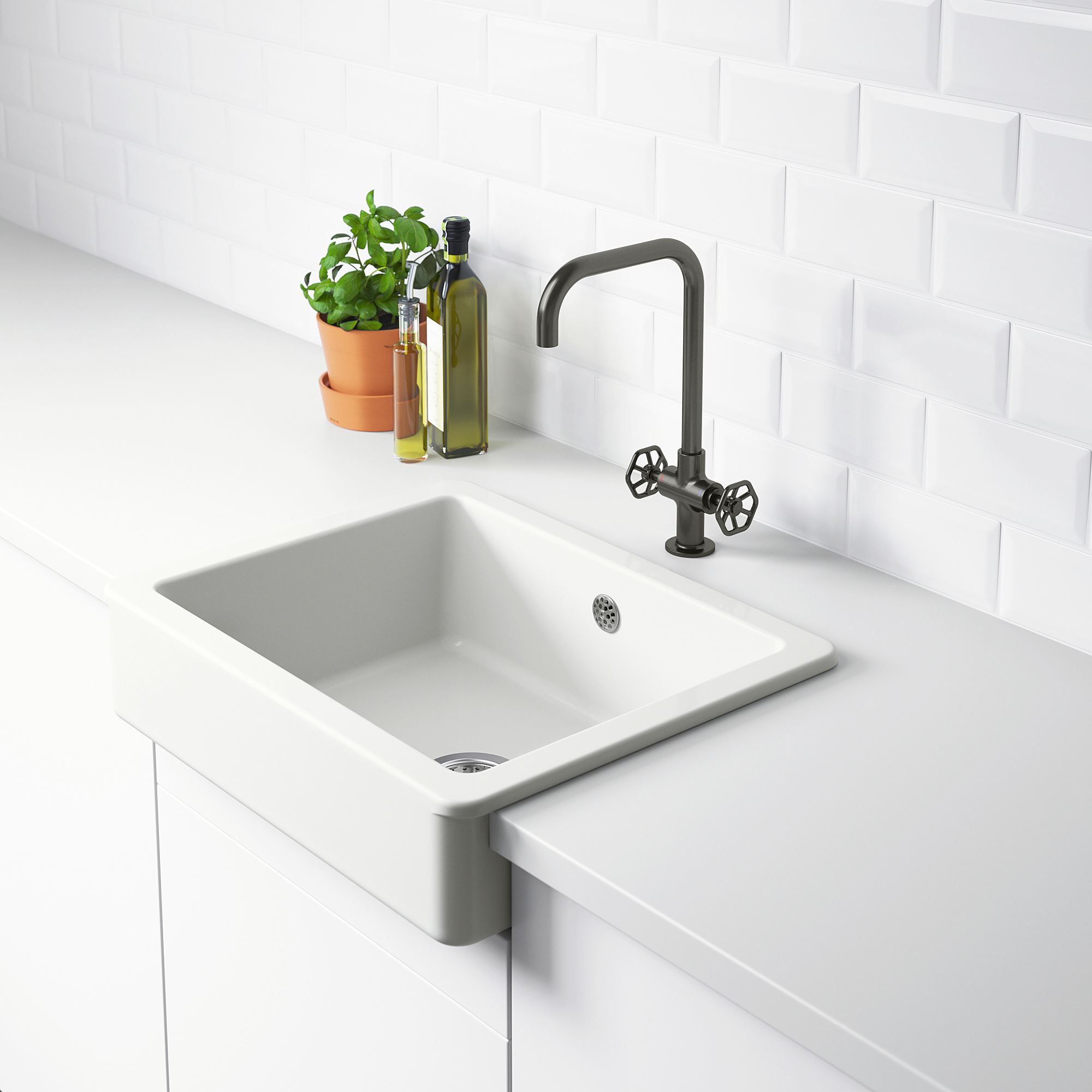 HAVSEN/LILLVIKEN white 62x48 cm single-bowl insert sink - 19253714 | IKEA