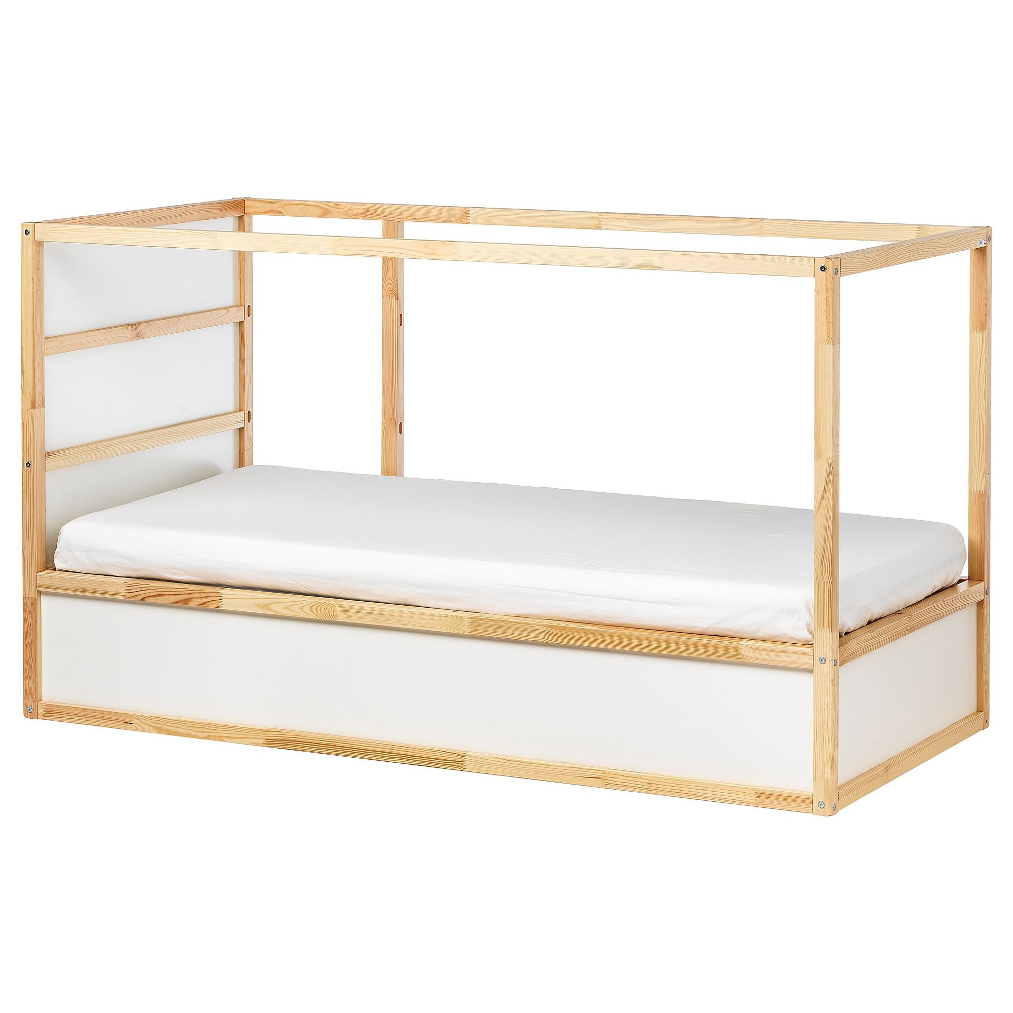 KURA white/pine 90x200 cm reversible bed - 80253809 | IKEA