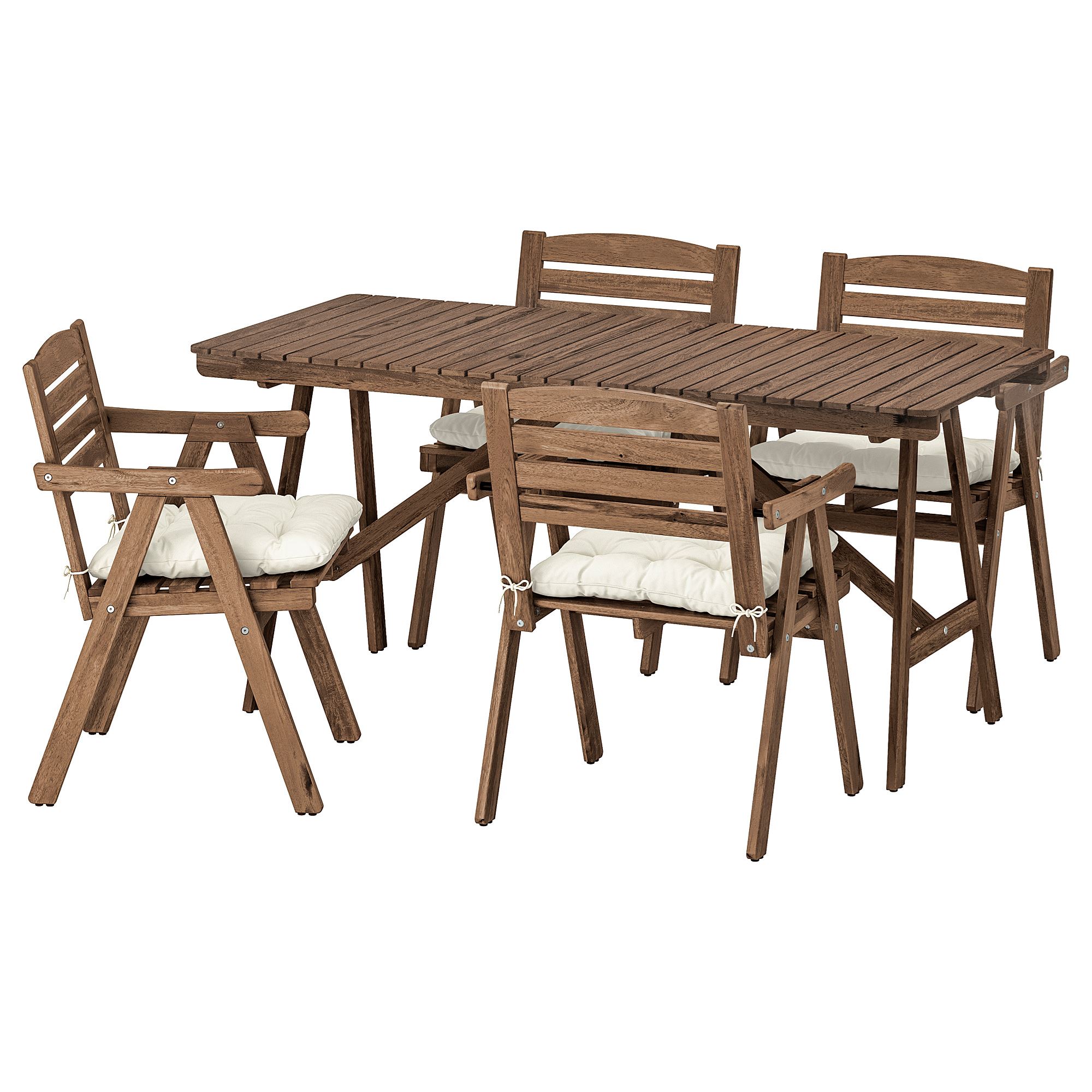 FALHOLMEN light brown dining table and chairs - 69286769 | IKEA