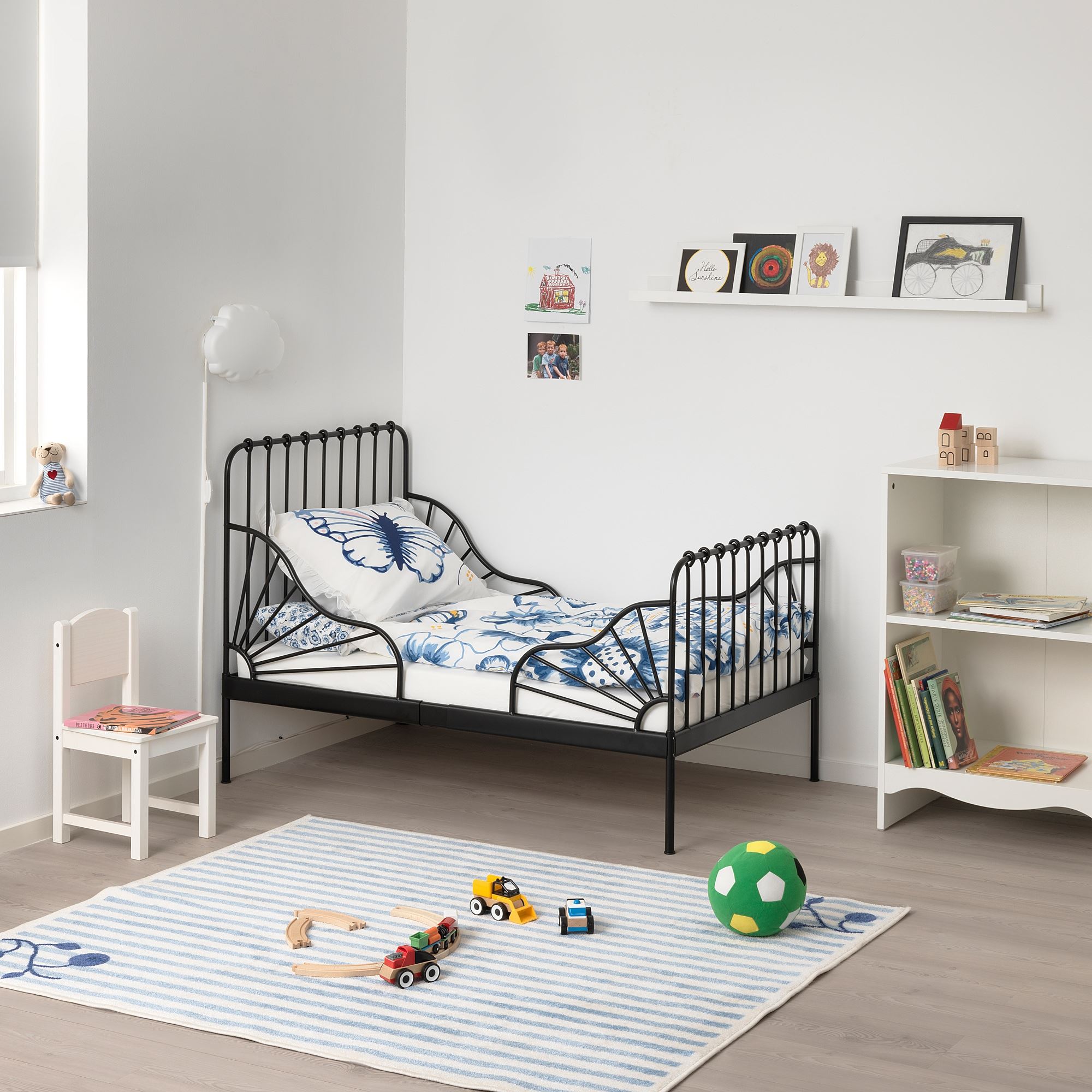 MINNEN/LINDBADEN black 80x200 cm extendable bed - 00010184 | IKEA