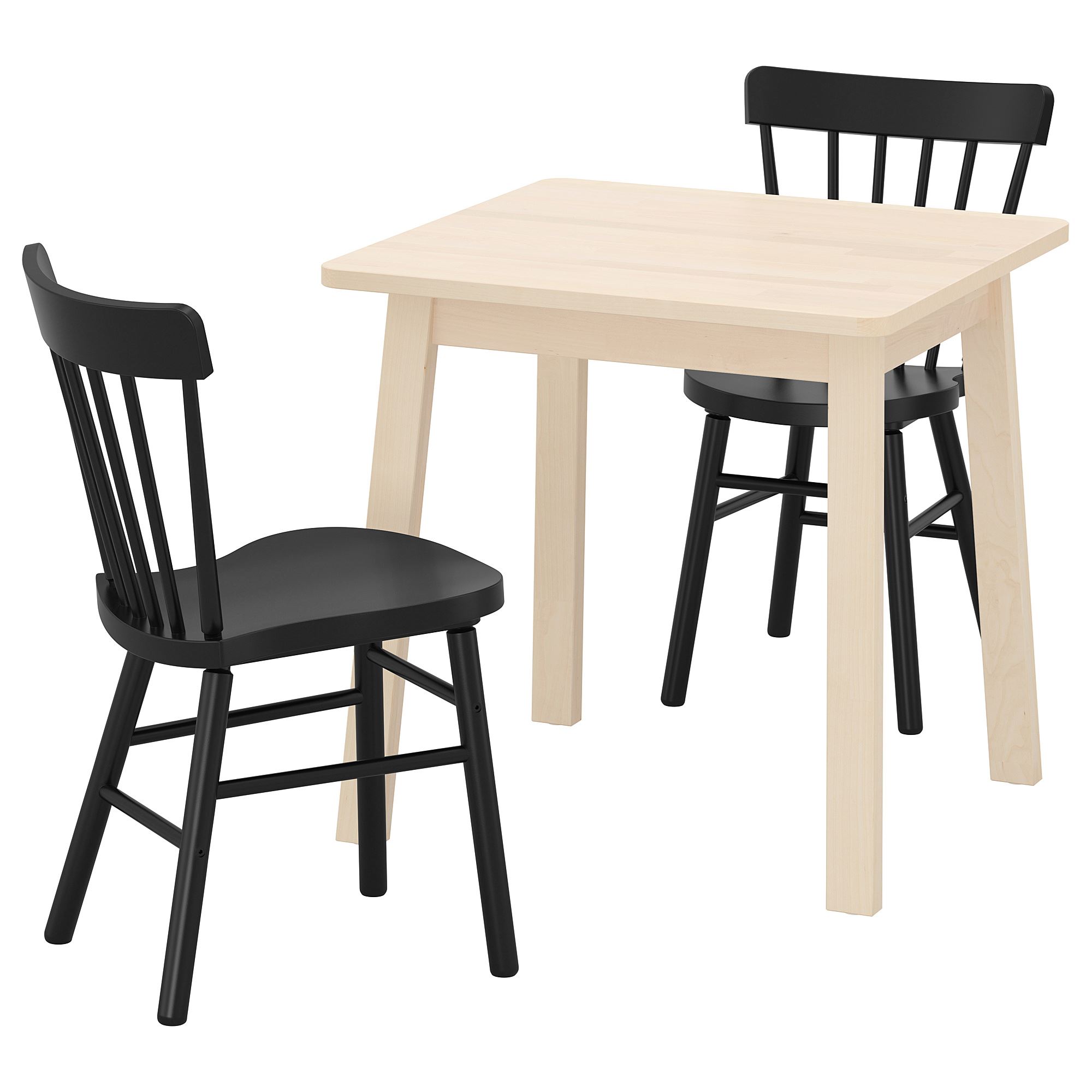 NORRAKER/NORRARYD birch/black 2 chairs kitchen table set - 19297261 | IKEA