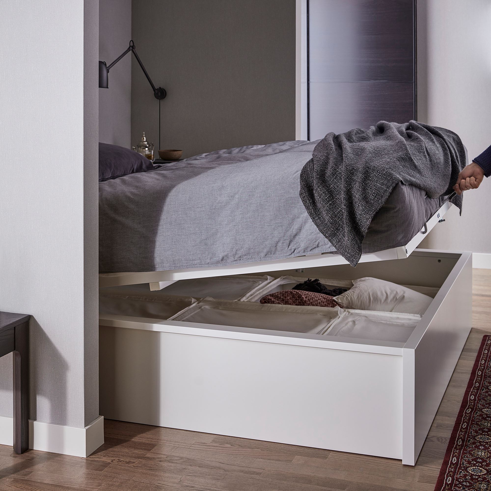 MALM white 140x200 cm double bed base - 90404799 | IKEA