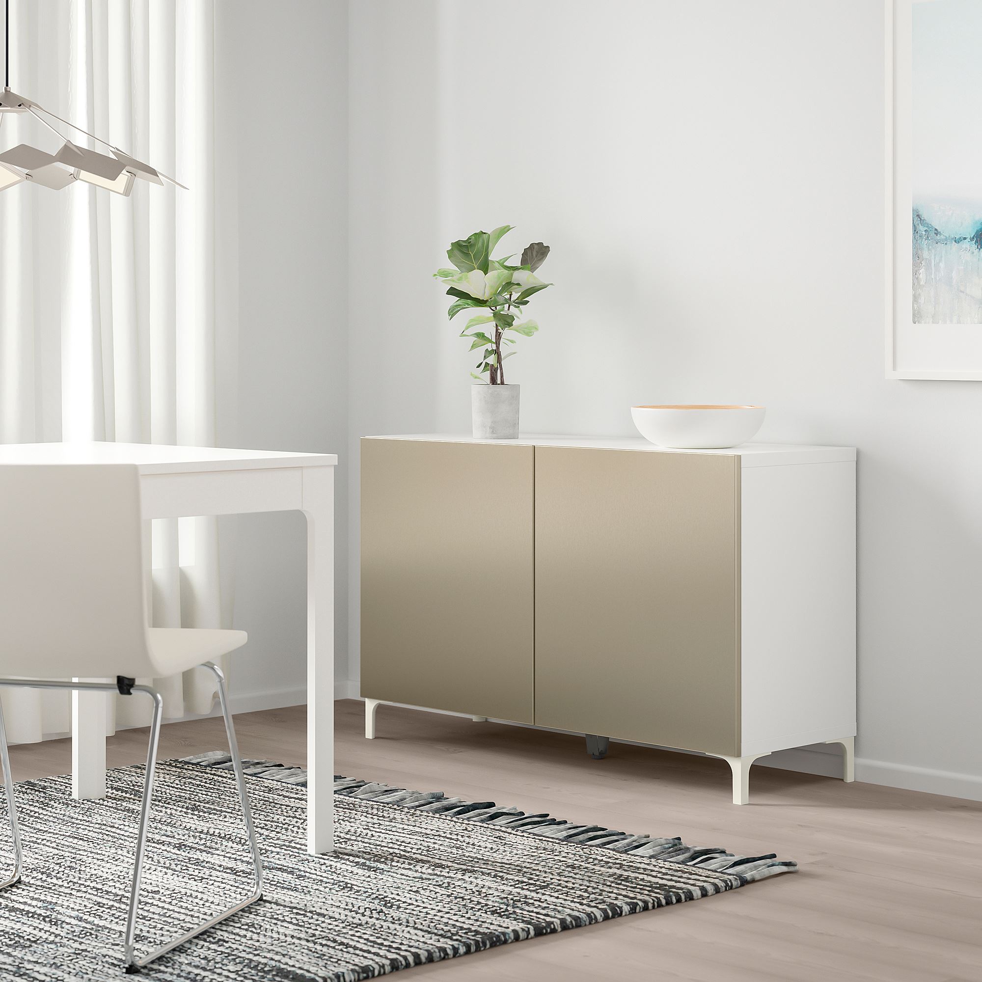 BESTA white/light bronze 120x42x74 cm storage combination - 19302724 | IKEA