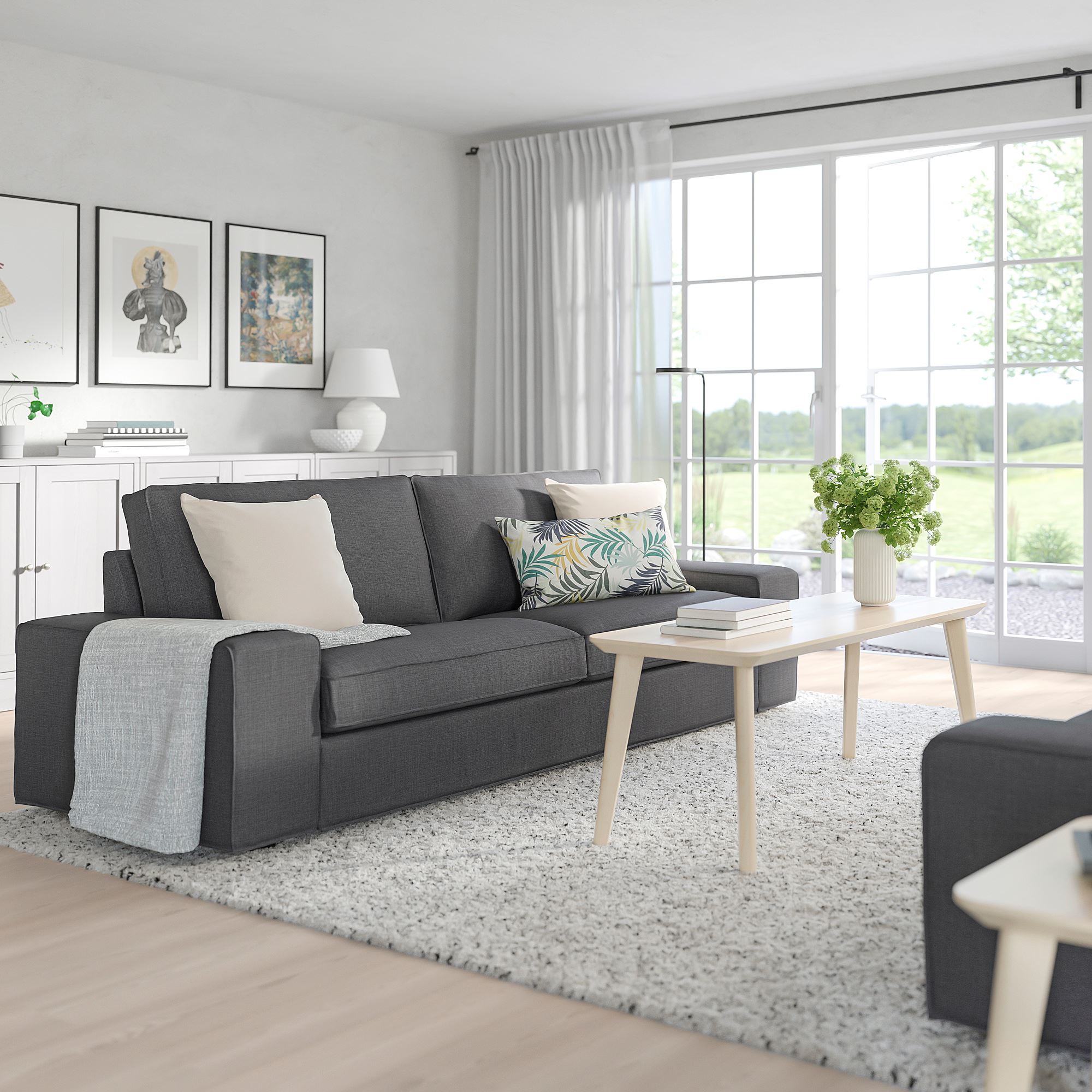 KIVIK skiftebo koyu gri 3'lü kanepe - 29305581 | IKEA