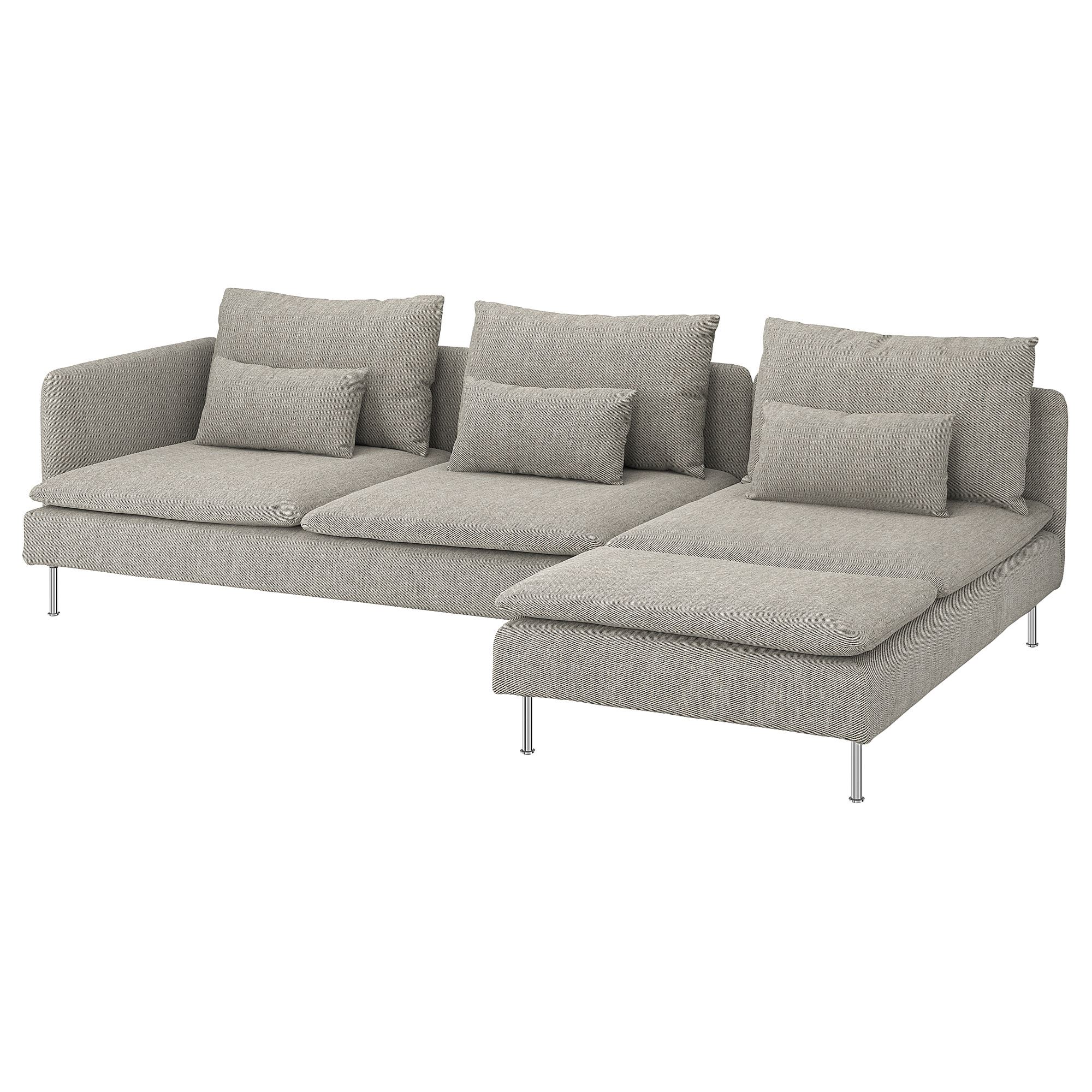 SÖDERHAMN viarp Beige-brown 4-seat sofa with chaise longue - 29305816 ...