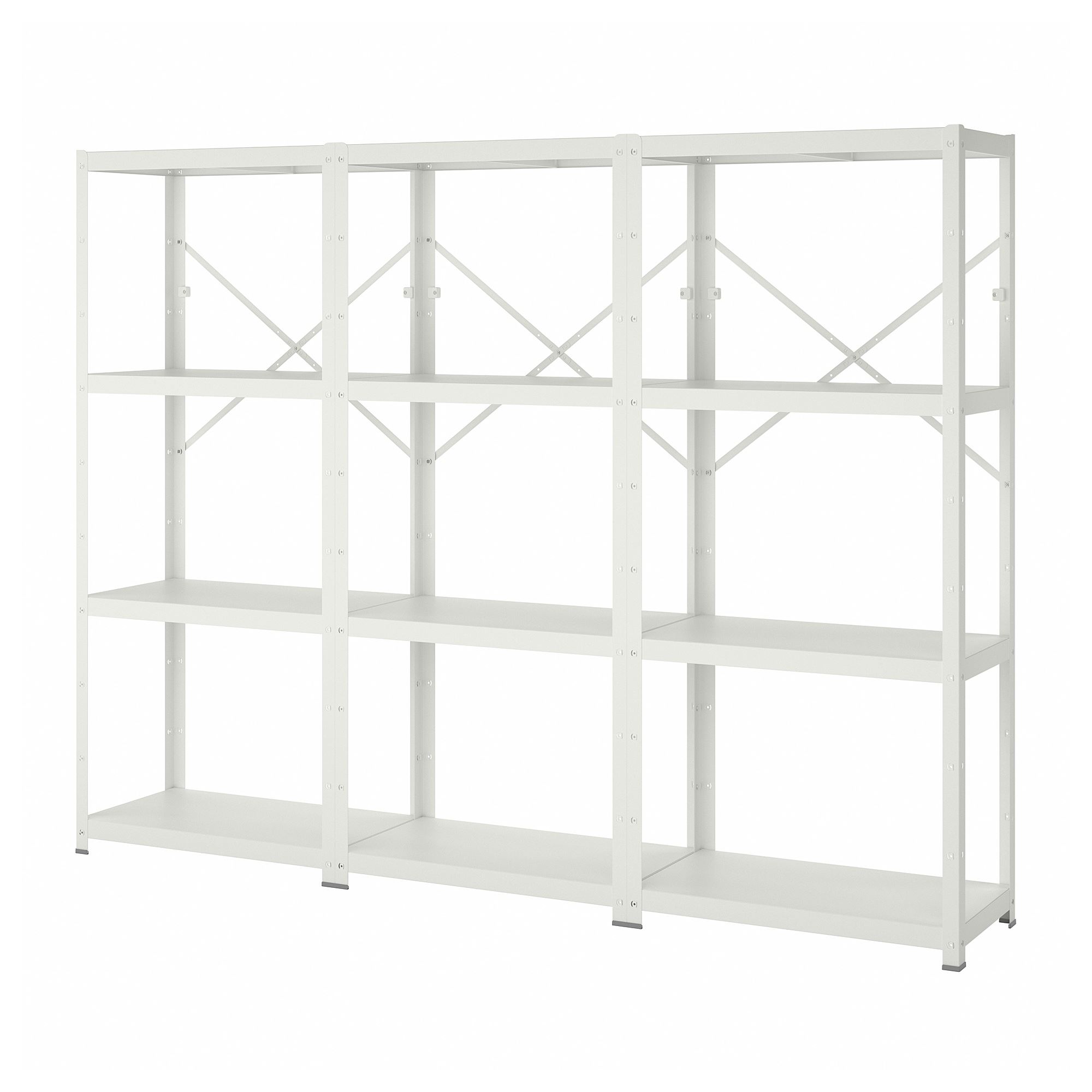 BROR white 254x40x190 cm shelving unit - 39389127 | IKEA