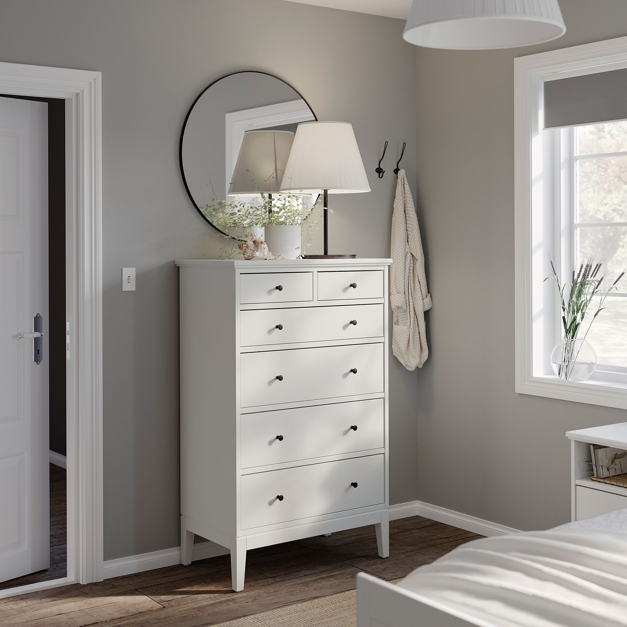 IDANAS white 84x135 cm chest of 6 drawers - 20458700 | IKEA