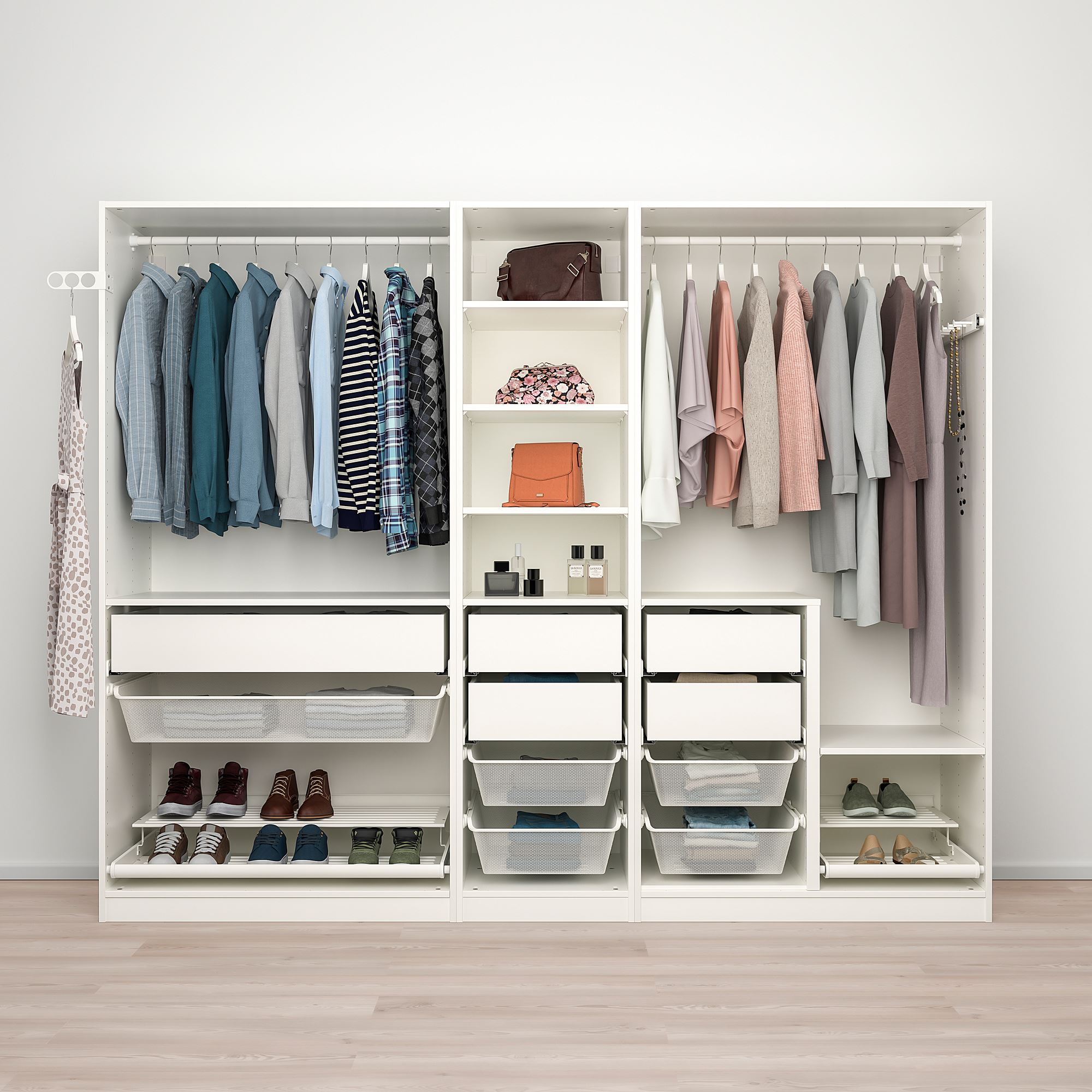 PAX white 250x58x201 cm PAX open wardrobe - 59503136 | IKEA