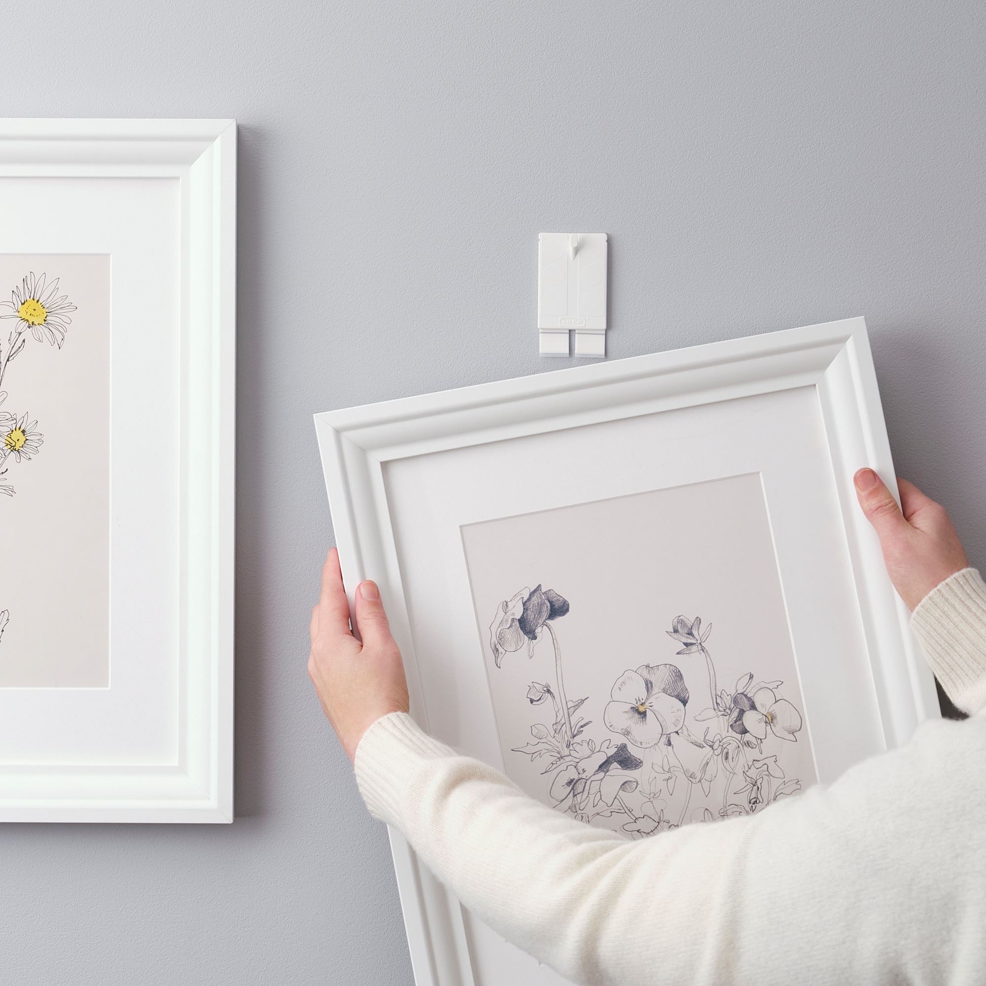 ALFTA white adhesive hook for frame - 50382841 | IKEA