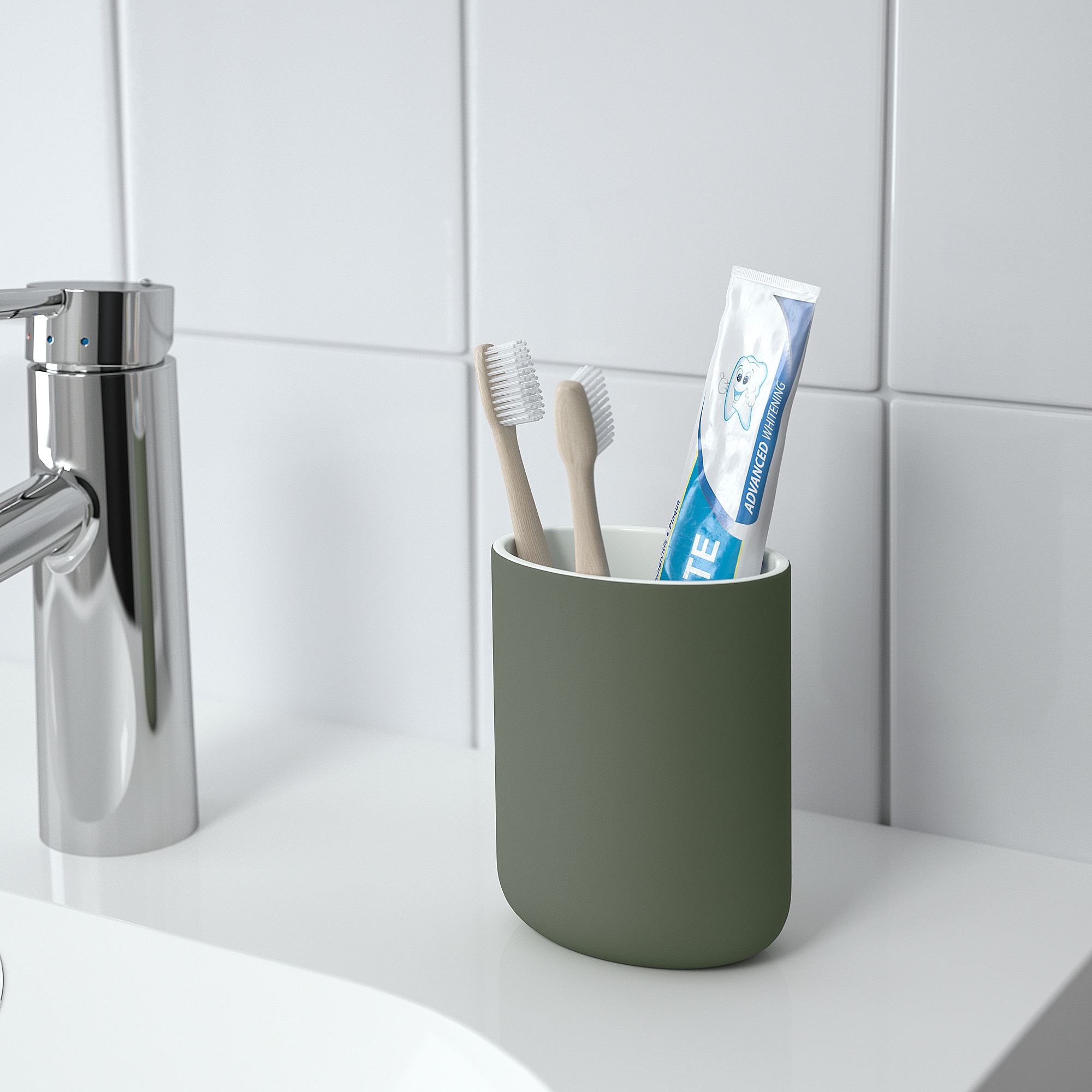 EKOLN gri-yeşil 11 cm diş fırçalık - 20496797 | IKEA