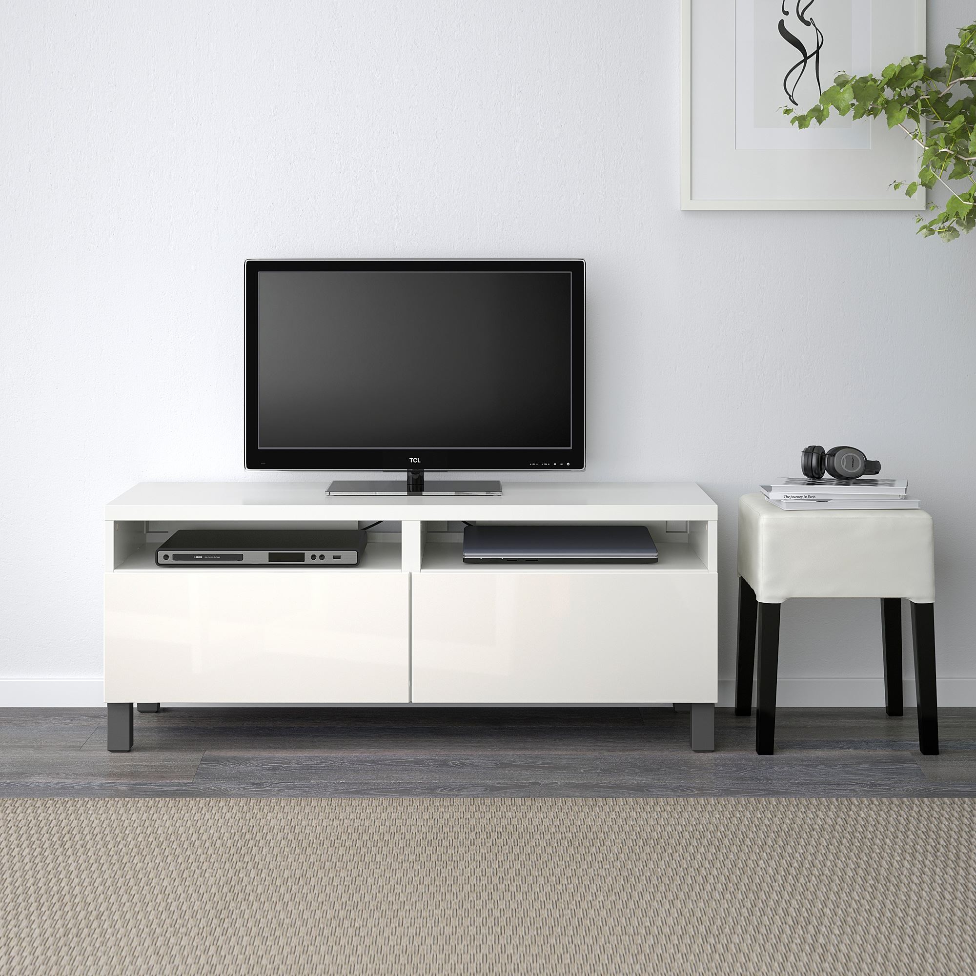 BESTA white 120x42x48 cm tv bench - 39442219 | IKEA