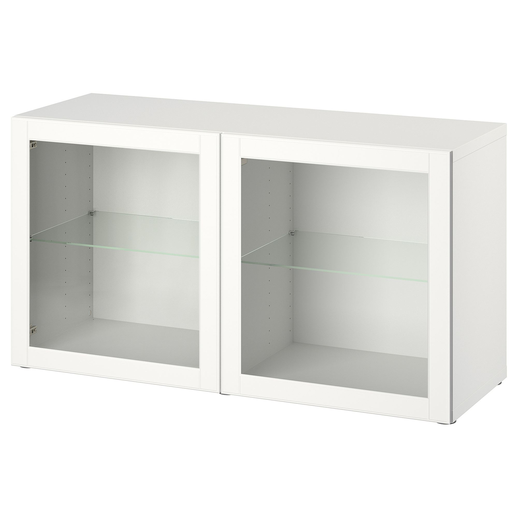 BESTA white/transparent glass 120x42x64 cm wall cabinet - 99440825 | IKEA
