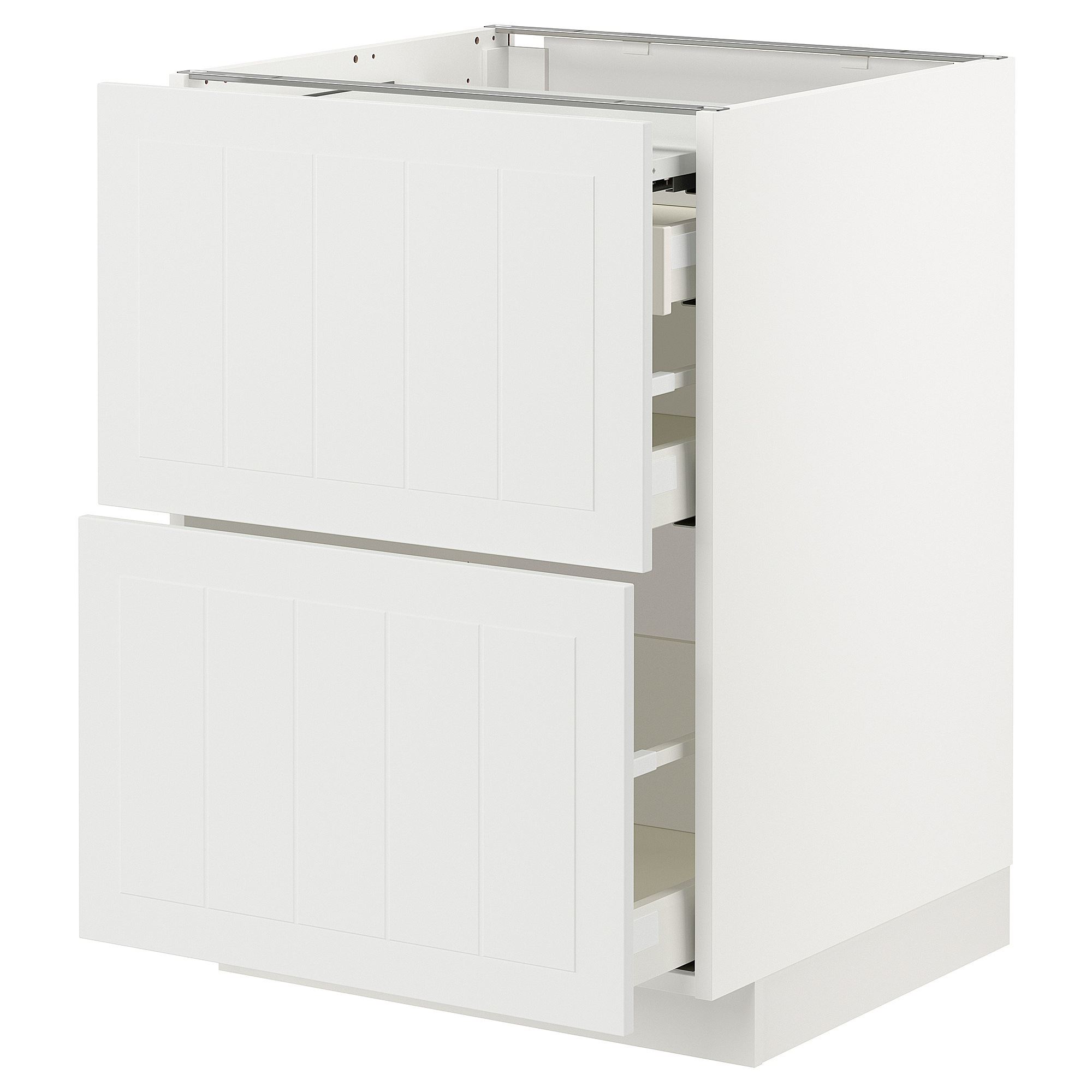 METOD/MAXIMERA STENSUND white 60x60 cm base cabinet with drawers ...