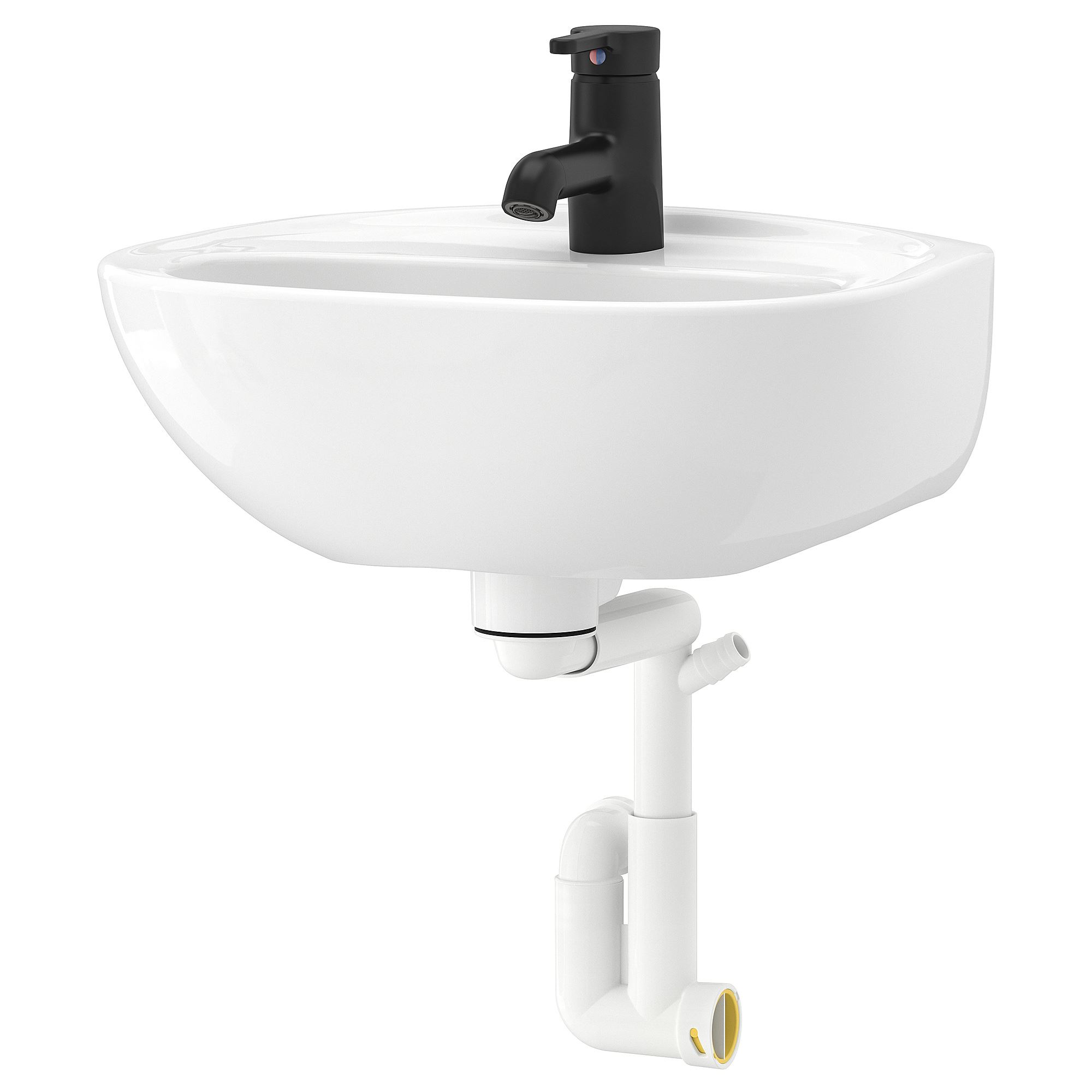 SKATSJÖN/RANNILEN/SALJEN beyaz 45x35 cm sifonlu lavabo - 39546740 | IKEA