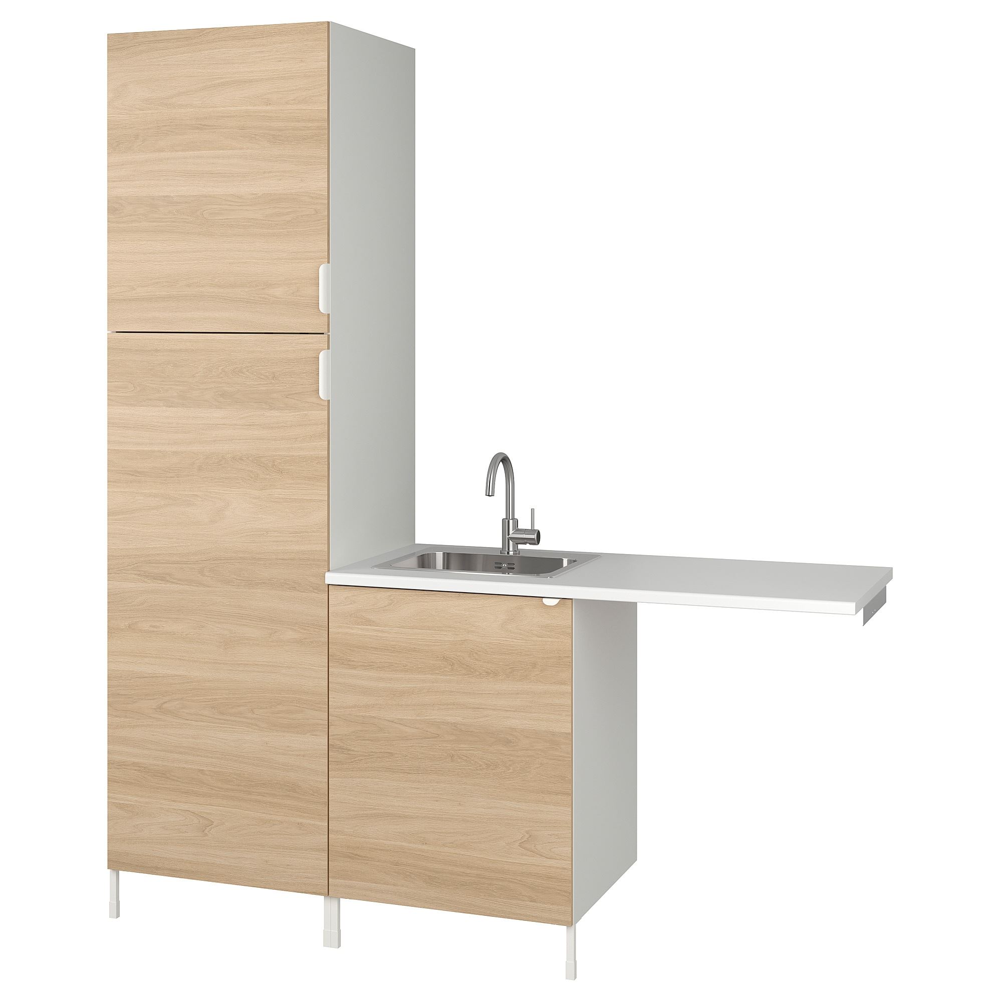 ENHET beyaz-meşe görünümlü 183x63,5x222,5 cm çamaşır odası ve banyo ...