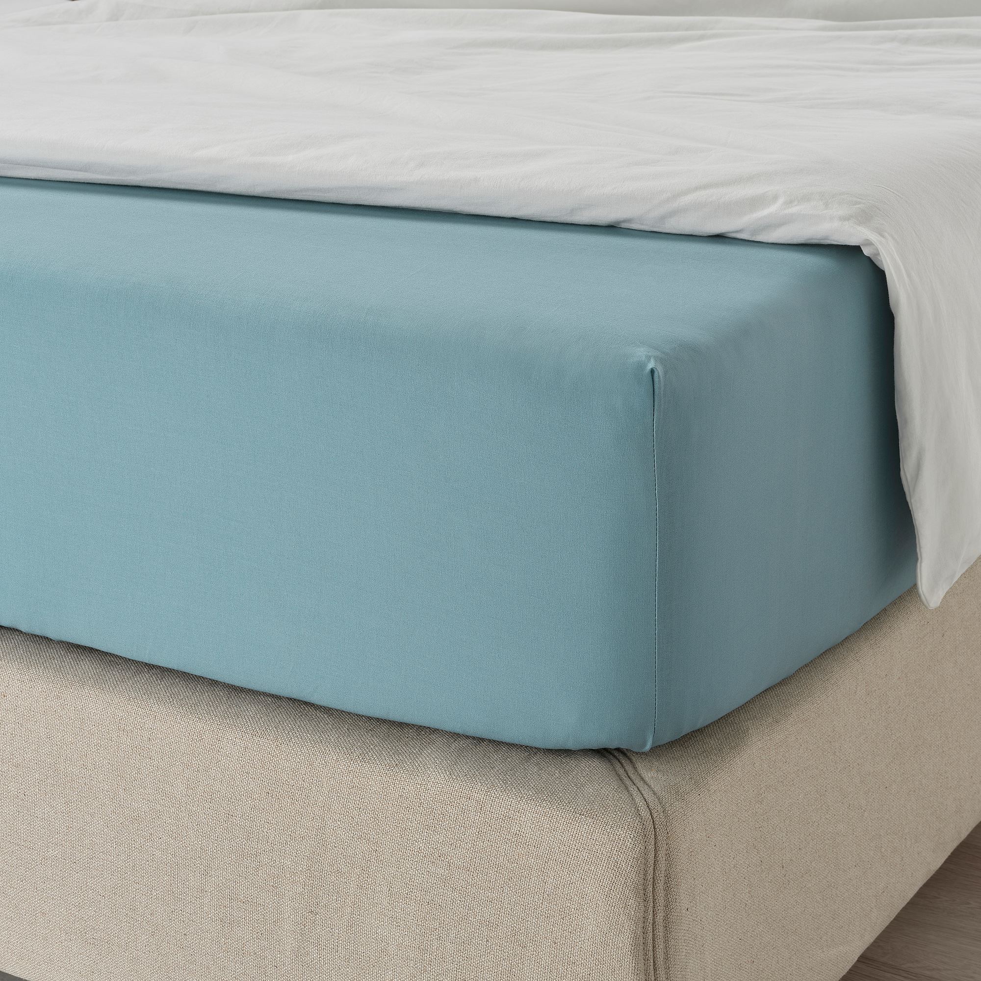 DVALA light blue 140x200 cm fitted sheet - 90501658 | IKEA