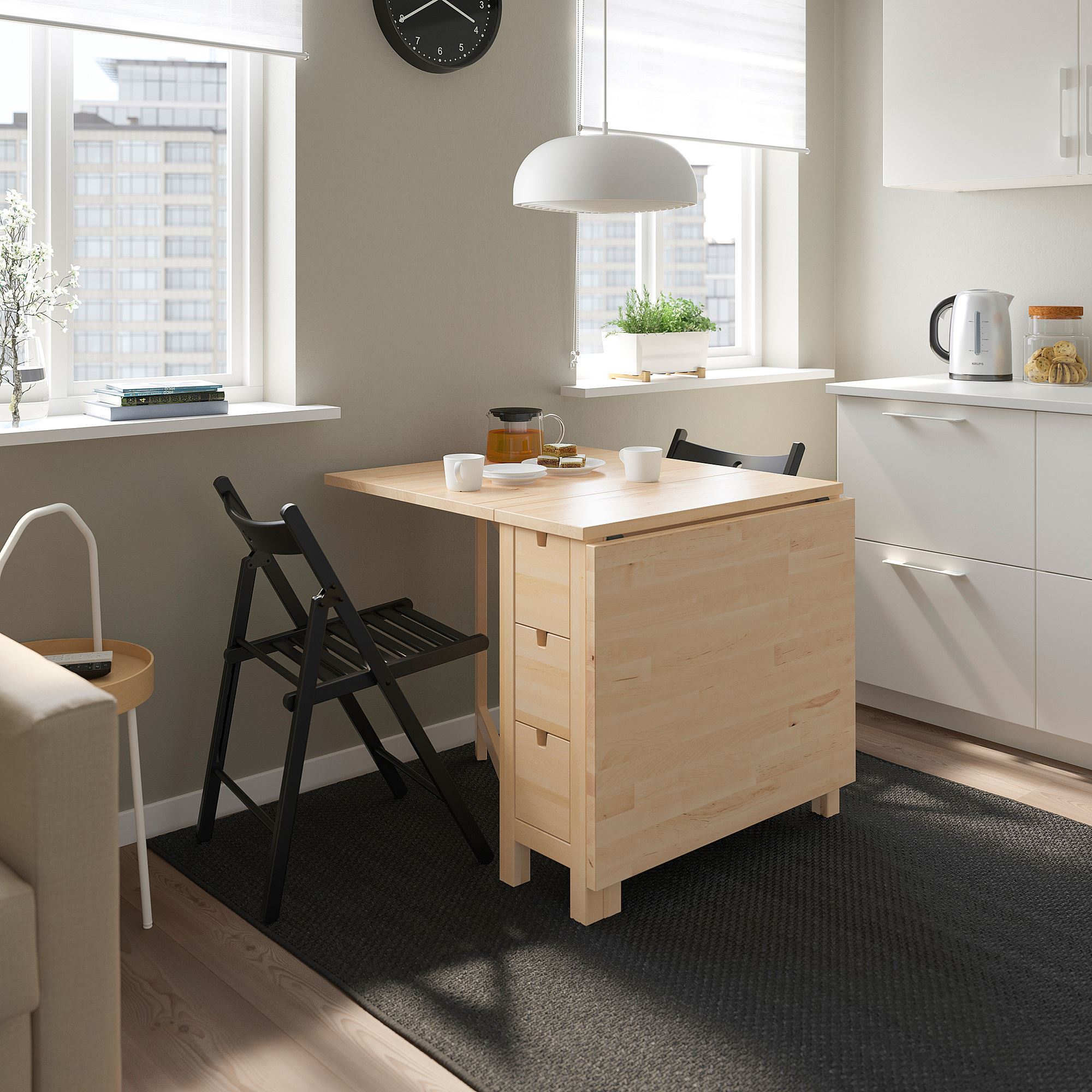 NORDEN birch seats 2-4 folding kitchen table - 90423887 | IKEA