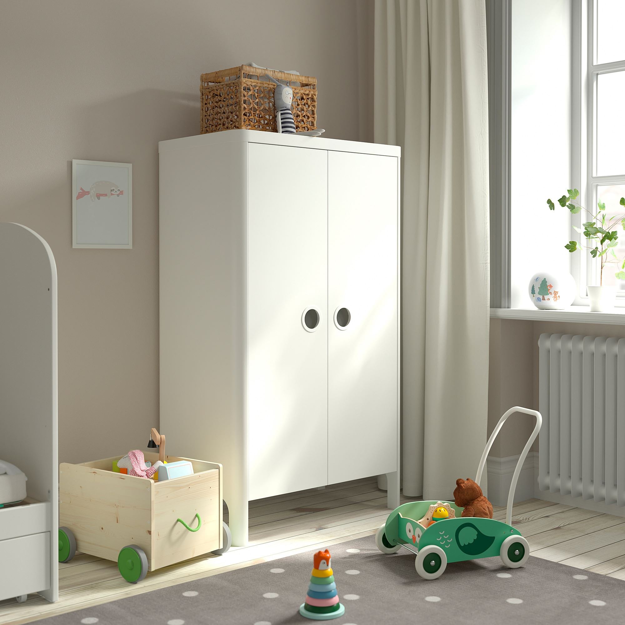 Busunge Beyaz 80x139 Cm çocuk Gardırobu 20305707 Ikea