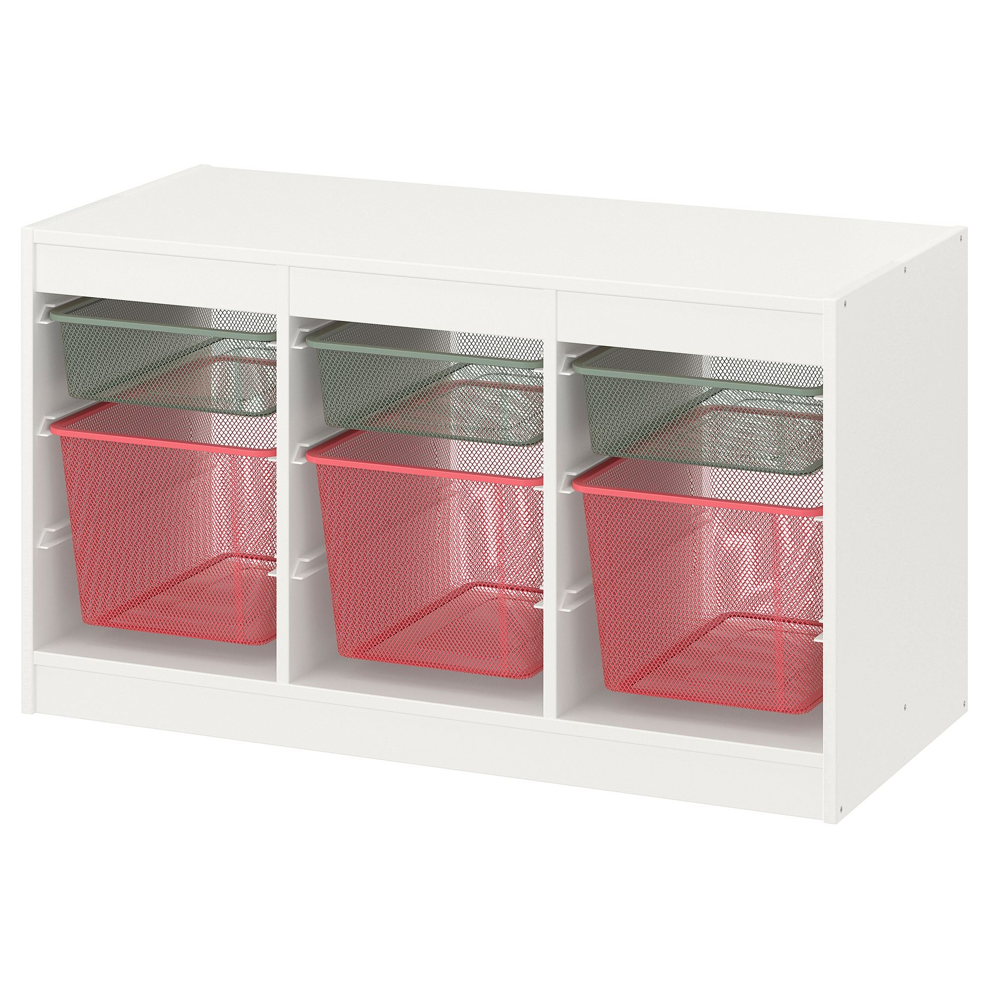 TROFAST white-light green-grey-light red 99x44x56 cm storage-unit ...