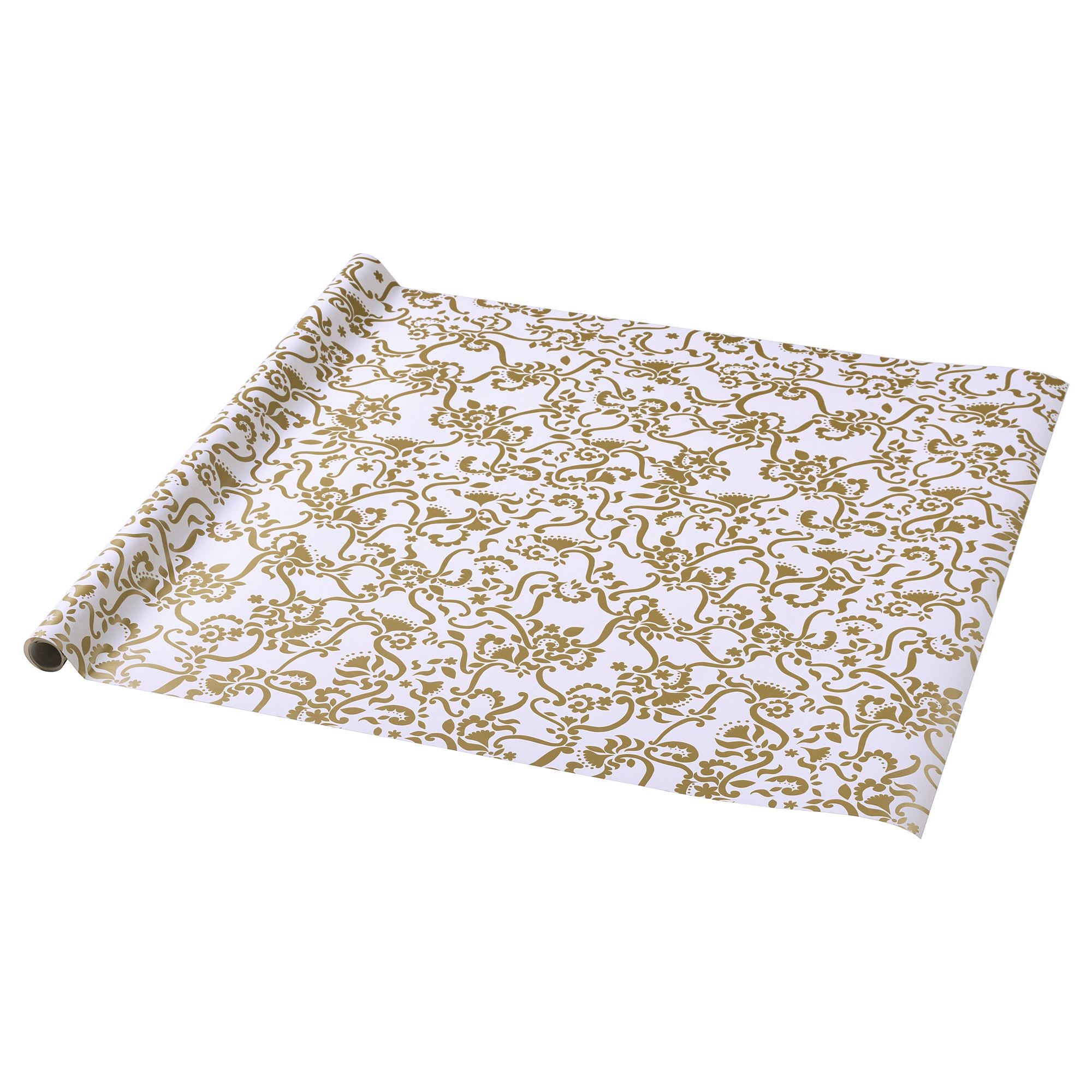 VINTERFINT white/gold-colour 3x0.7 m gift wrap roll - 20523300 | IKEA