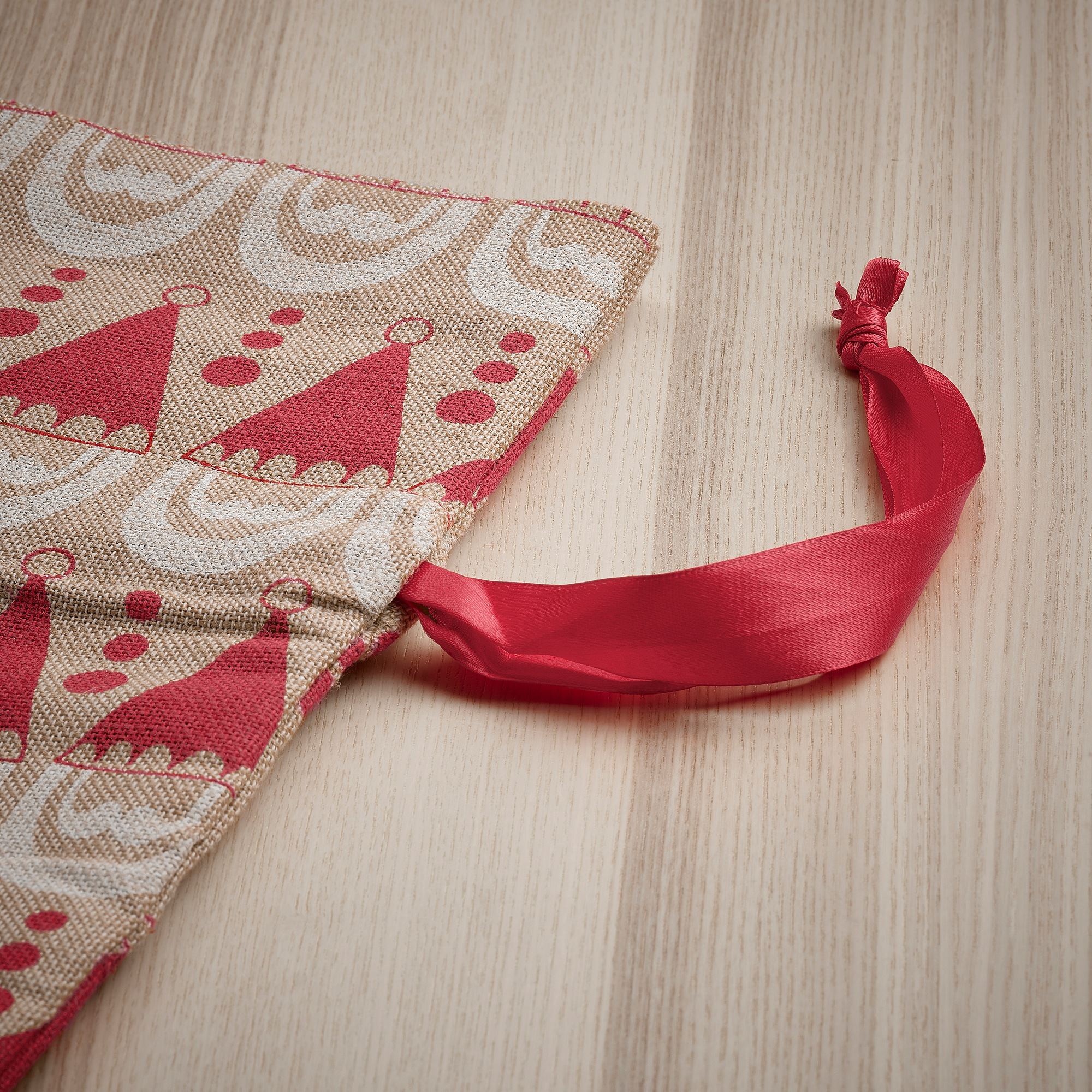 VINTERFINT Santa Claus pattern red-brown 90x56 cm sack with string ...