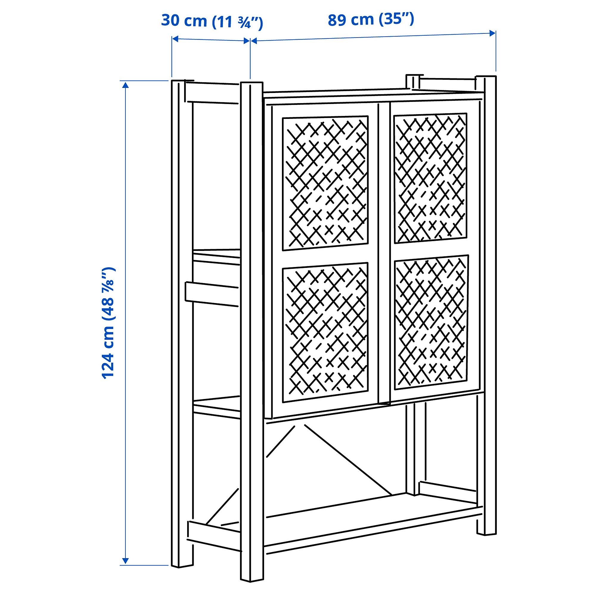 IVAR pine 89x30x124 cm shelf unit with door - 39403473 | IKEA