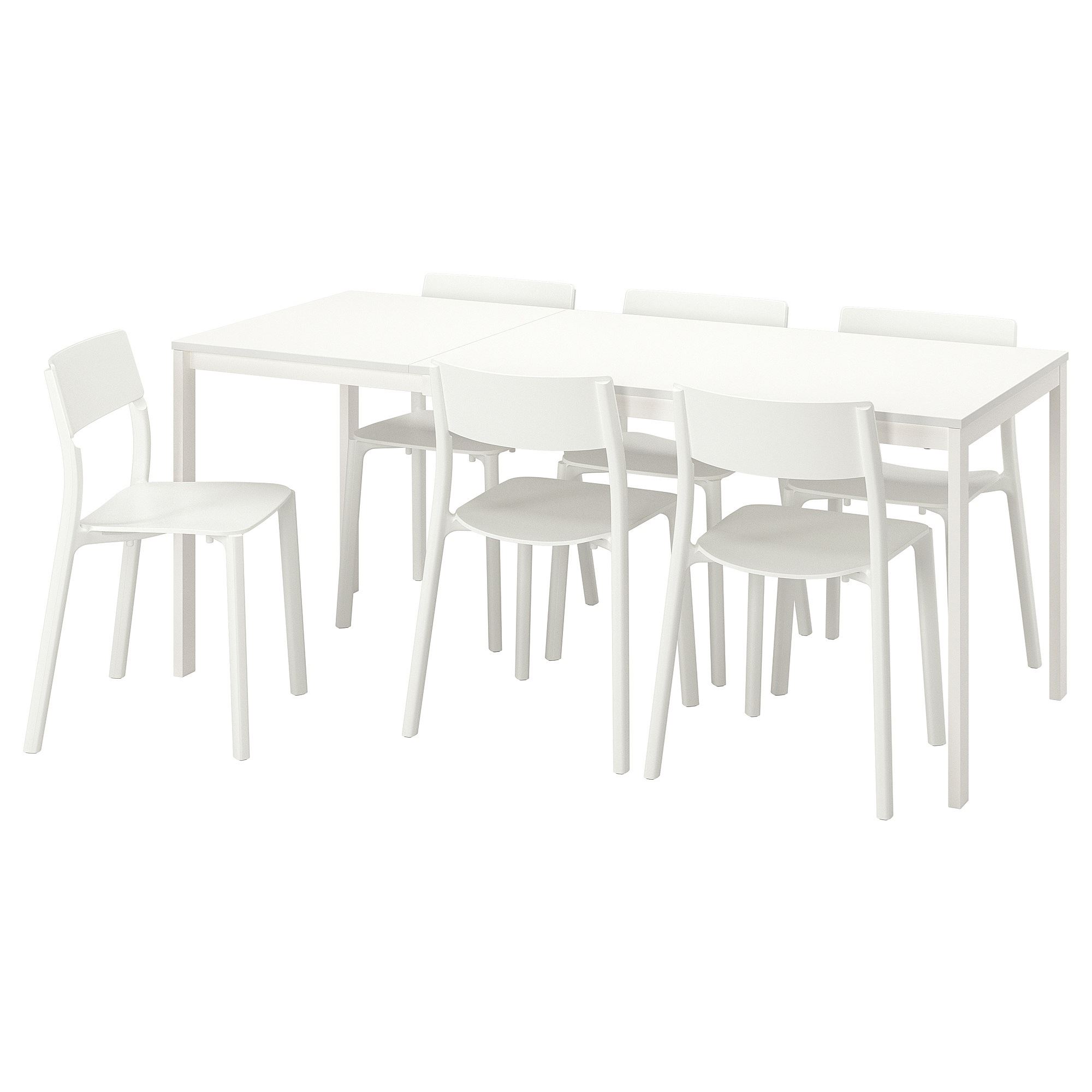 VANGSTA/JANINGE white 6 chairs kitchen table set - 09483032 | IKEA