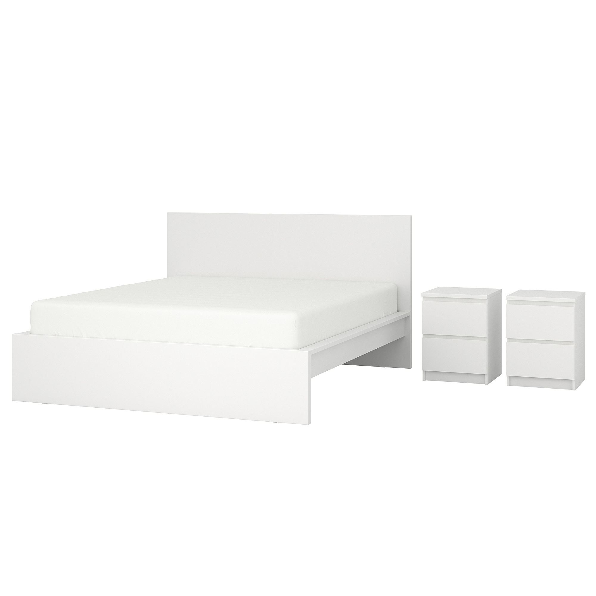 MALM white 140x200 cm bedroom furniture set - 89495149 | IKEA