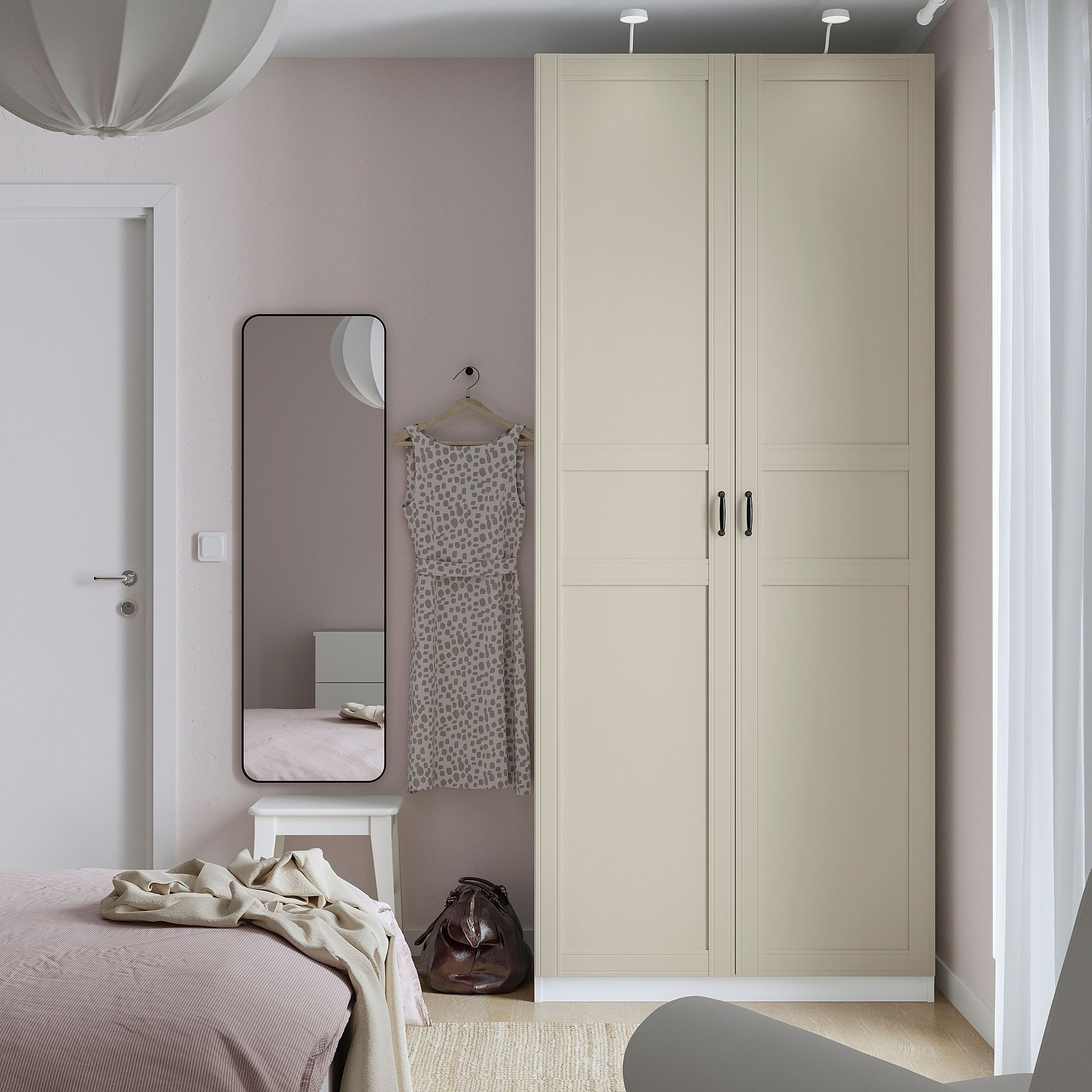 PAX/FLISBERGET beyaz-açık bej 100x60x236 cm PAX gardırop - 19502662 | IKEA