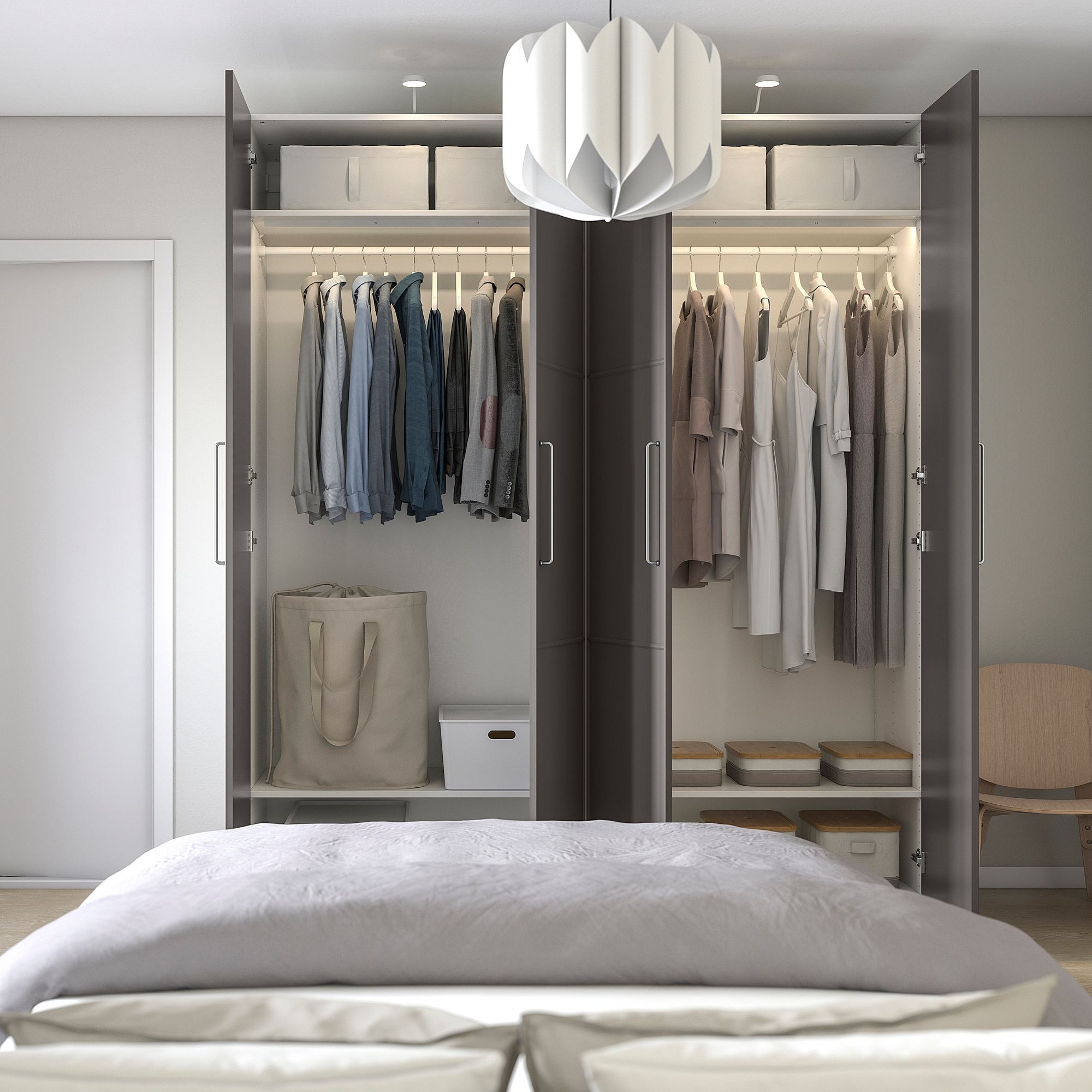 PAX/MERAKER beyaz-koyu gri 200x60x236 cm PAX gardırop - 29502548 | IKEA