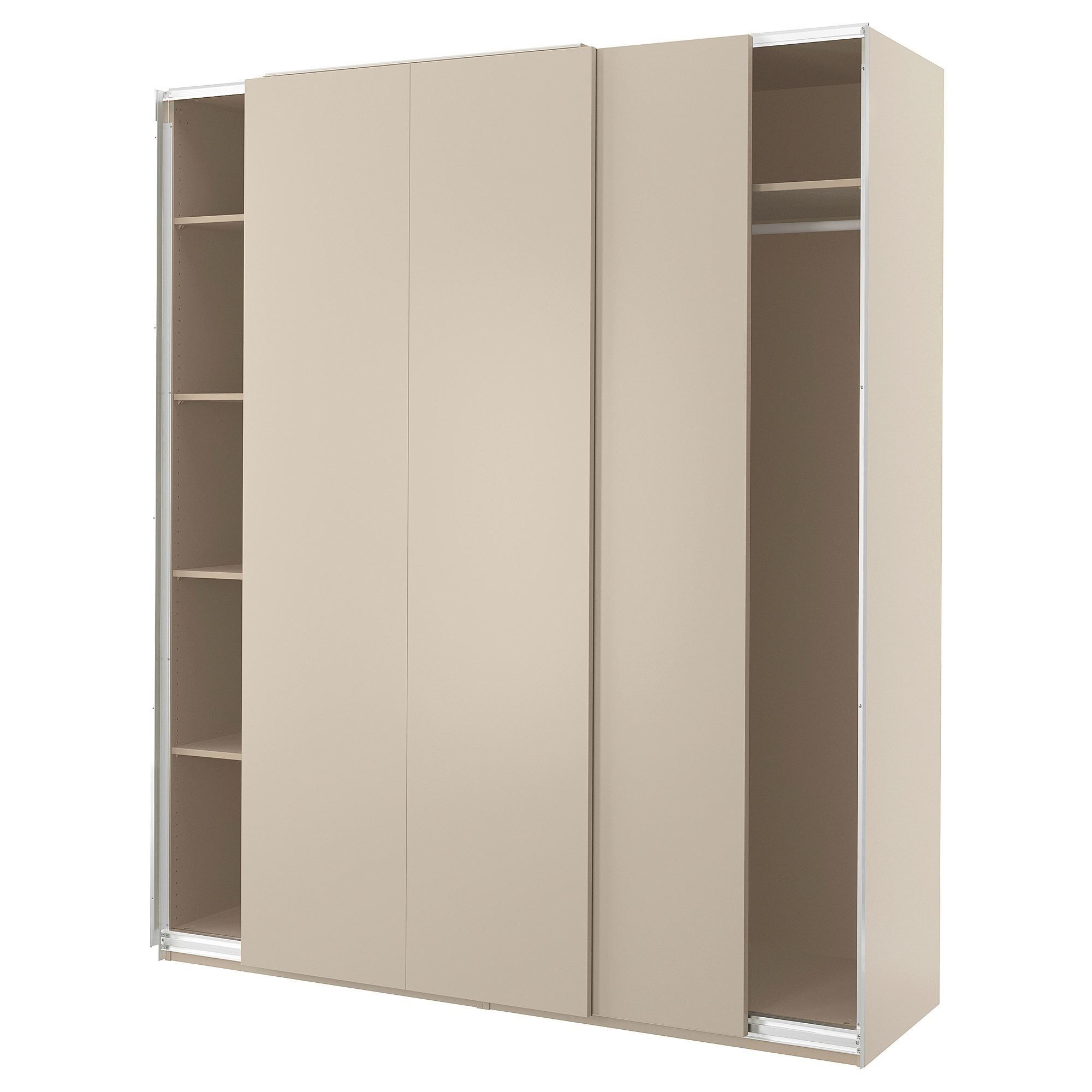 PAX/HASVIK grey/beige 200x66x236 cm PAX sliding door wardrobe ...