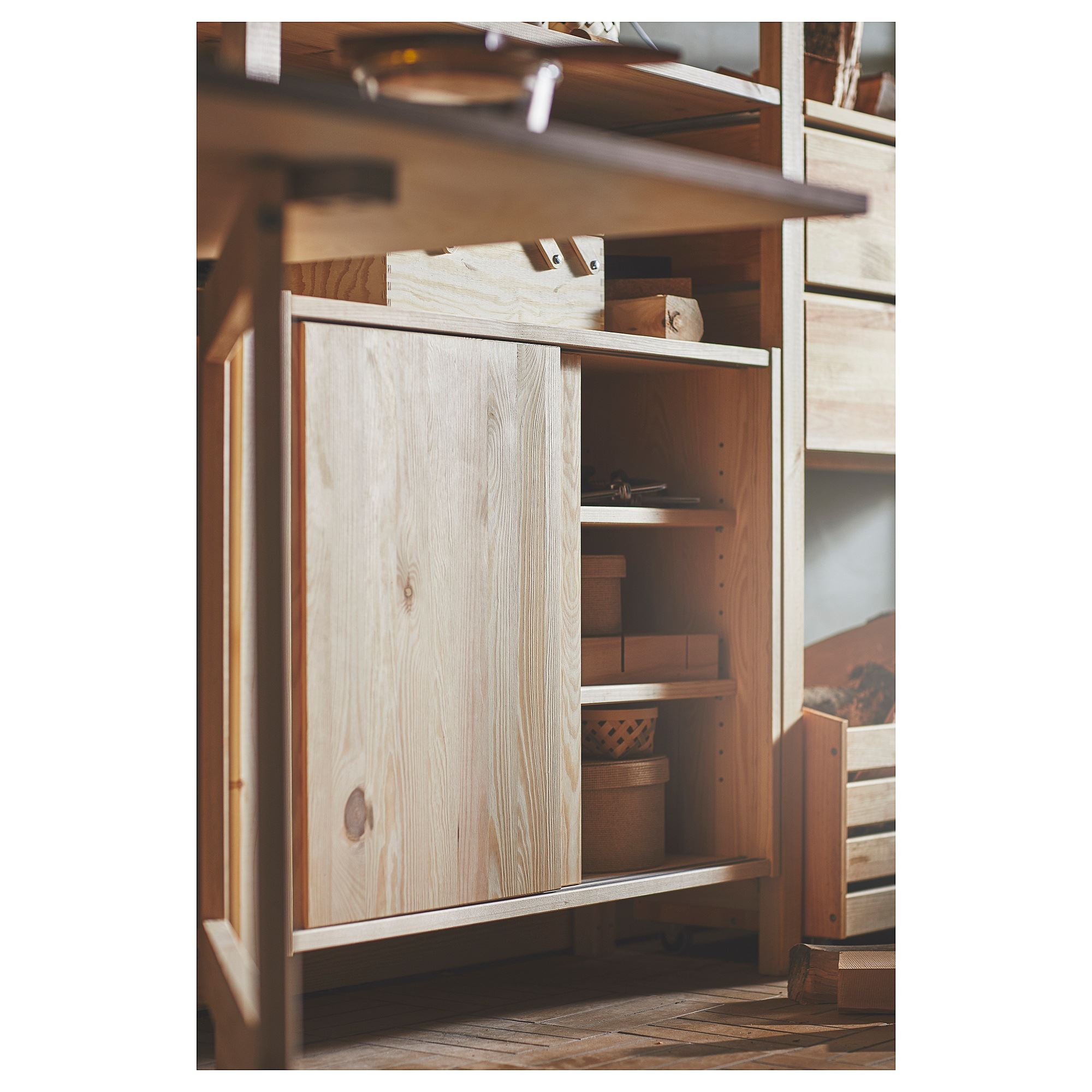 IVAR pine 80x30x60 cm sliding door-cabinet - 00494394 | IKEA