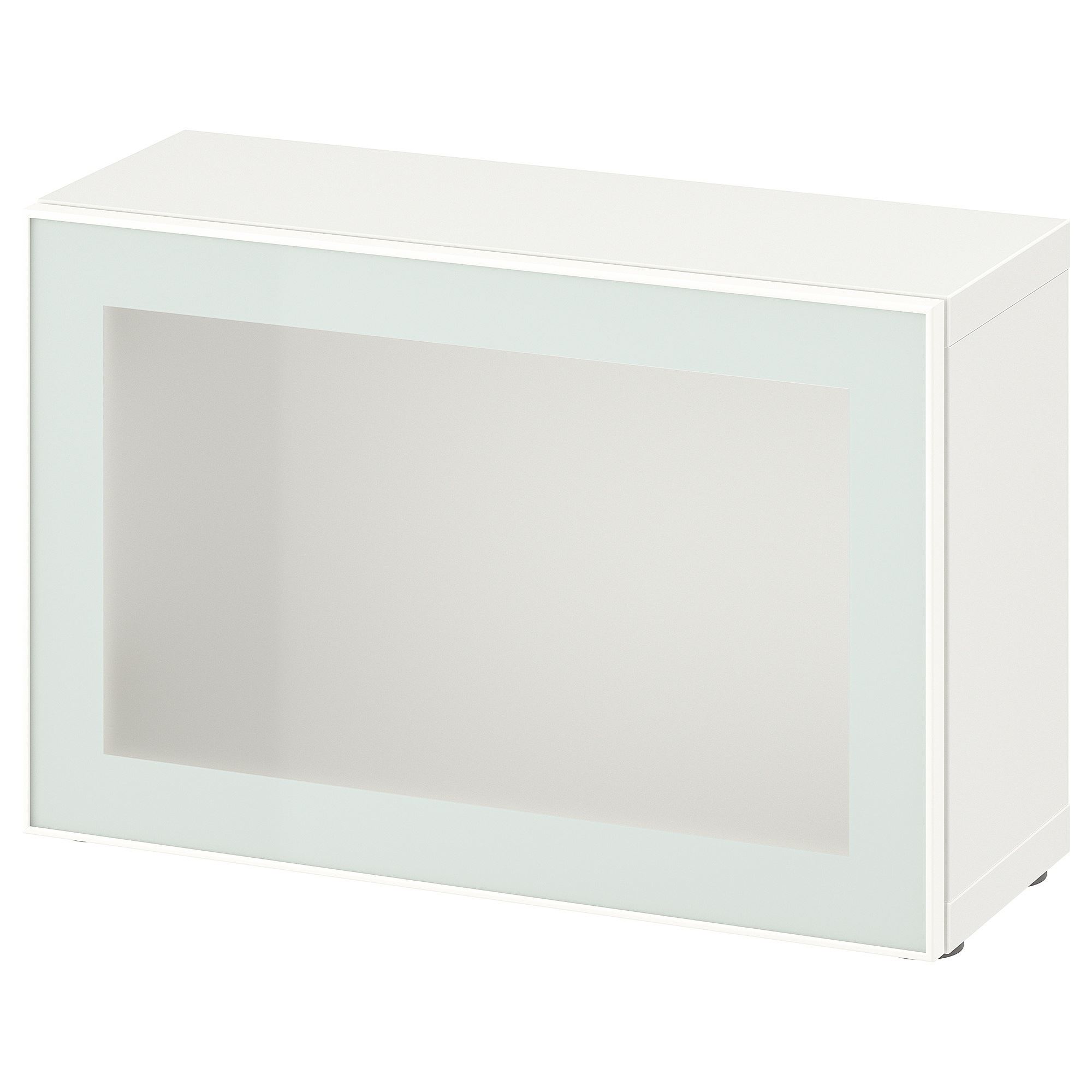 BESTA white-frosted glass 60x22x38 cm shelving unit - 19489081 | IKEA