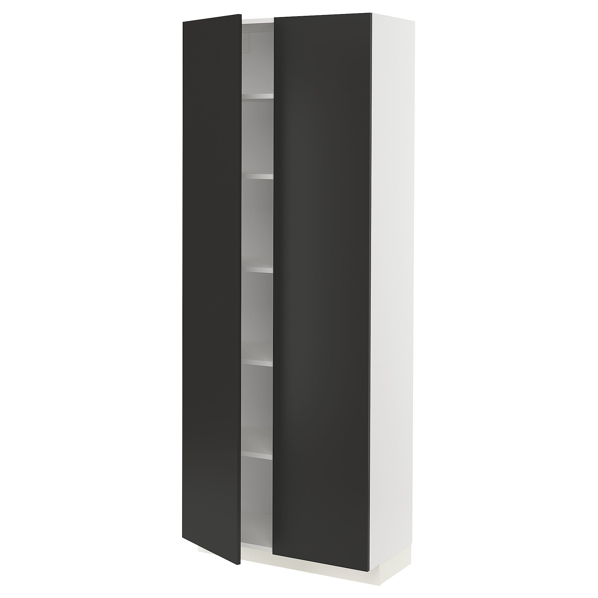 METOD NICKEBO matt anthracite 80x37x200 cm kitchen high cabinet ...