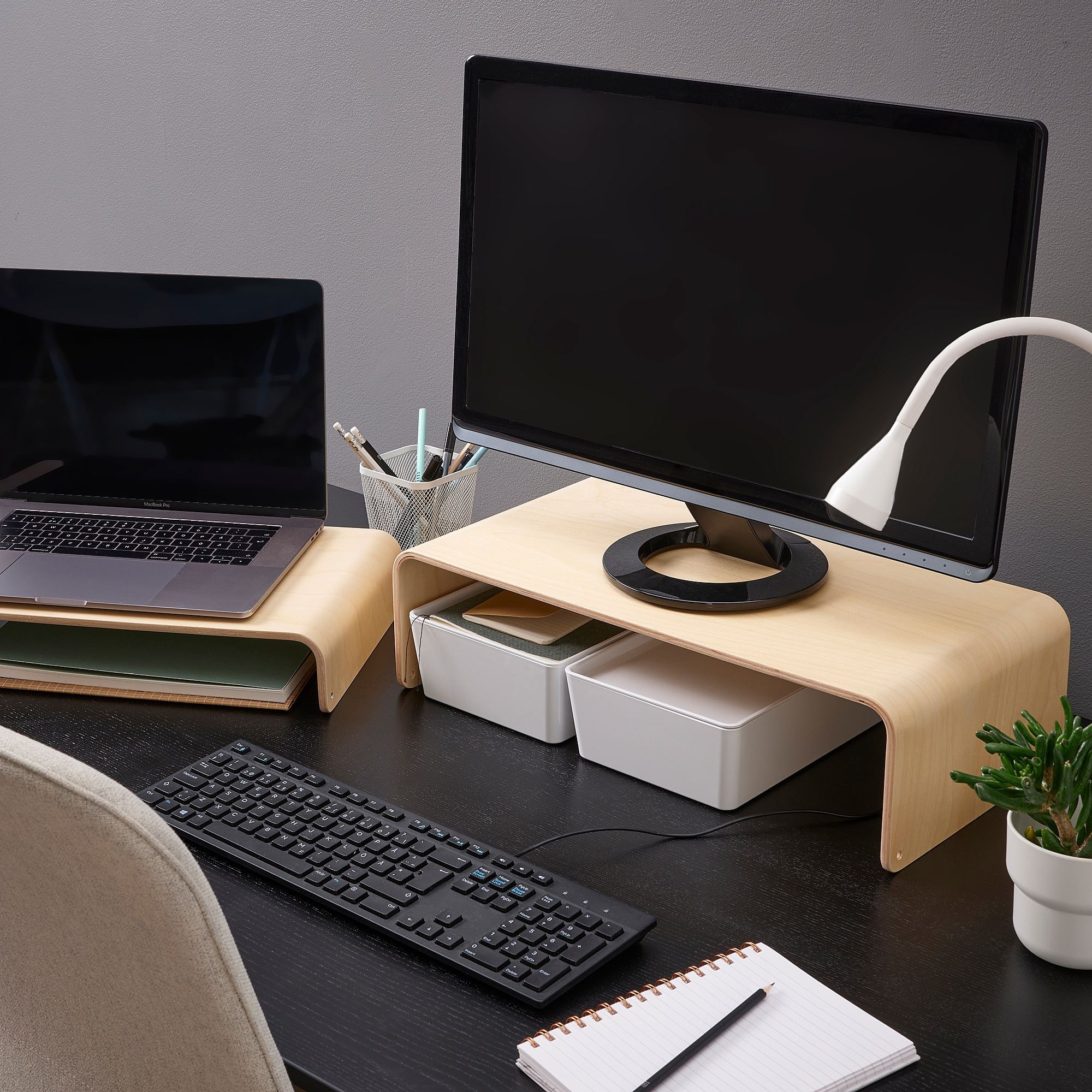 VATTENKAR birch 52x26 cm monitor stand - 80541565 | IKEA