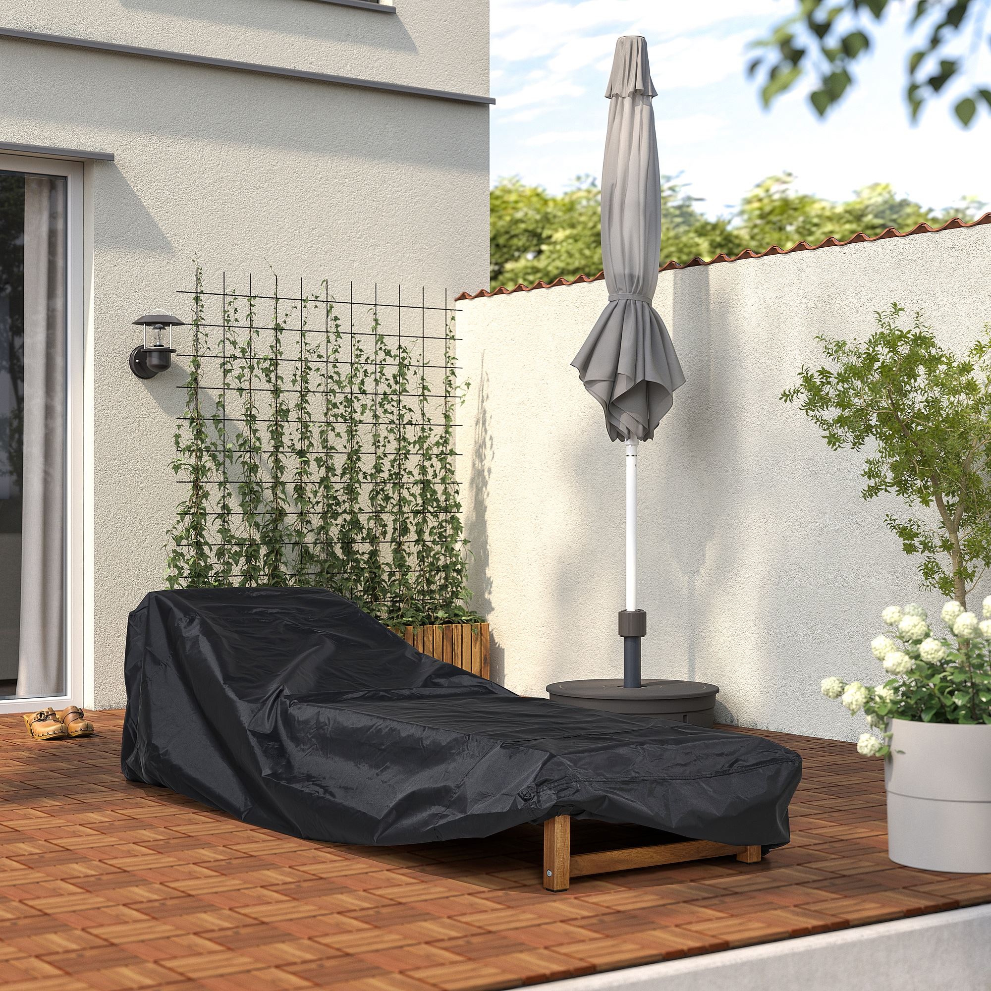 TOSTERÖ siyah 206x75 cm dış mekan mobilya kılıfı - 10532324 | IKEA