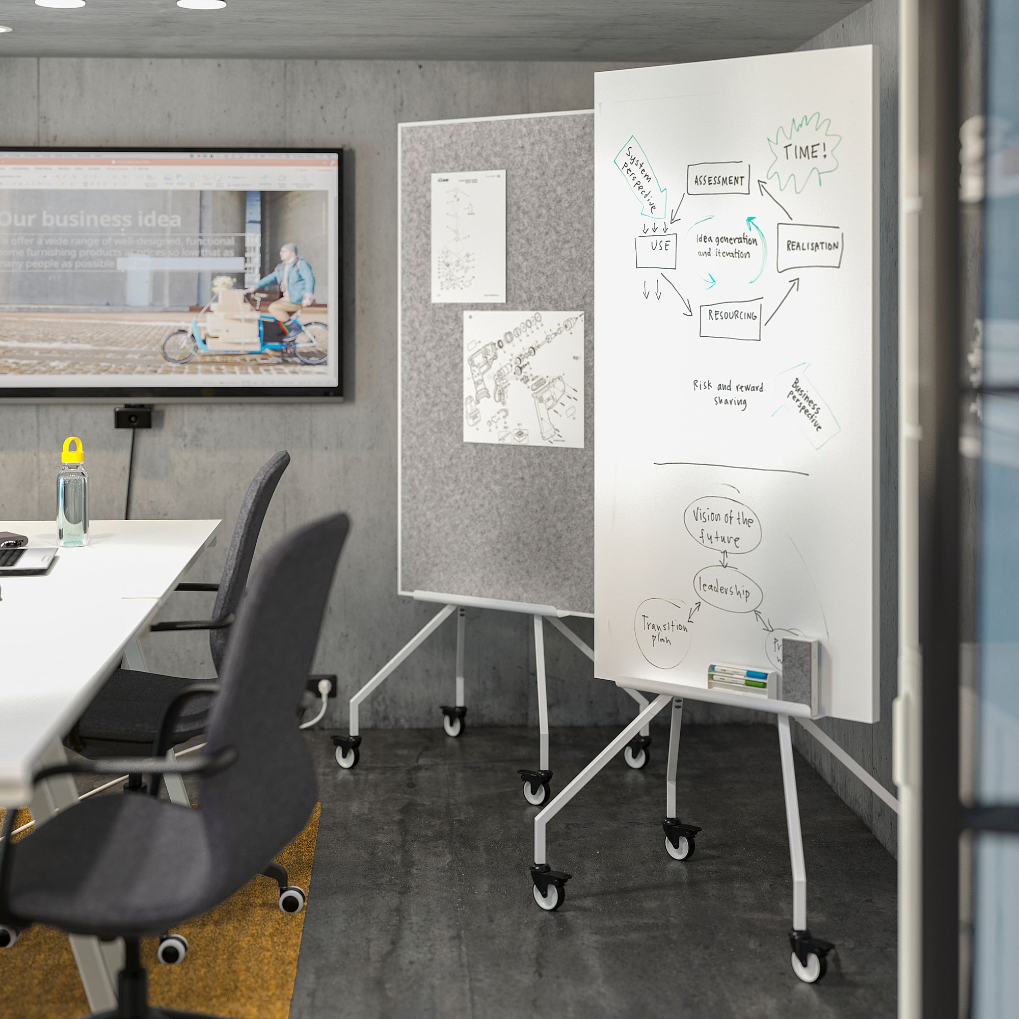 ELLOVEN white 70x180 cm whiteboard with noticeboard - 70474769 | IKEA