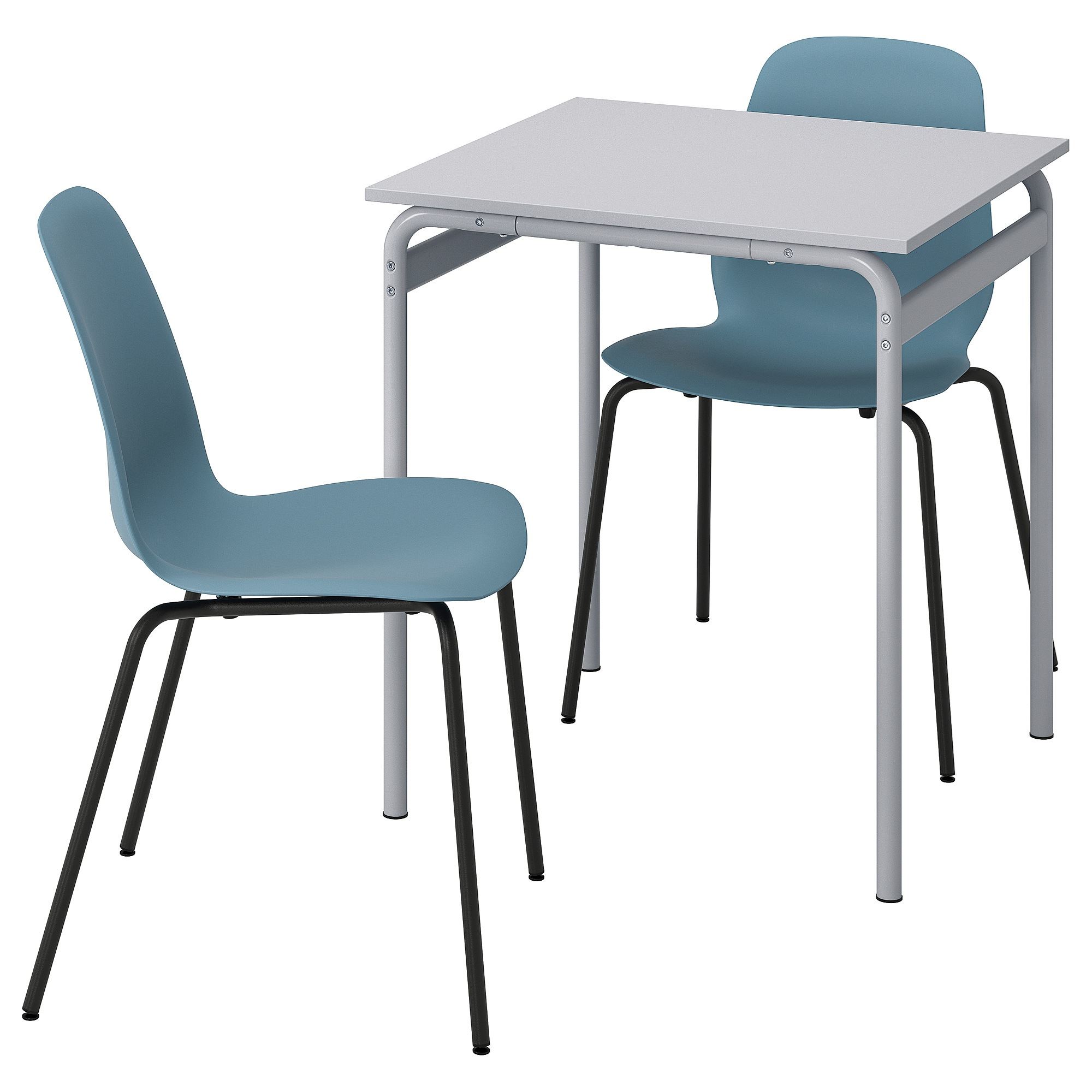 GRASALA/LIDAS grey/blue 2 chairs kitchen table set - 59497263 | IKEA