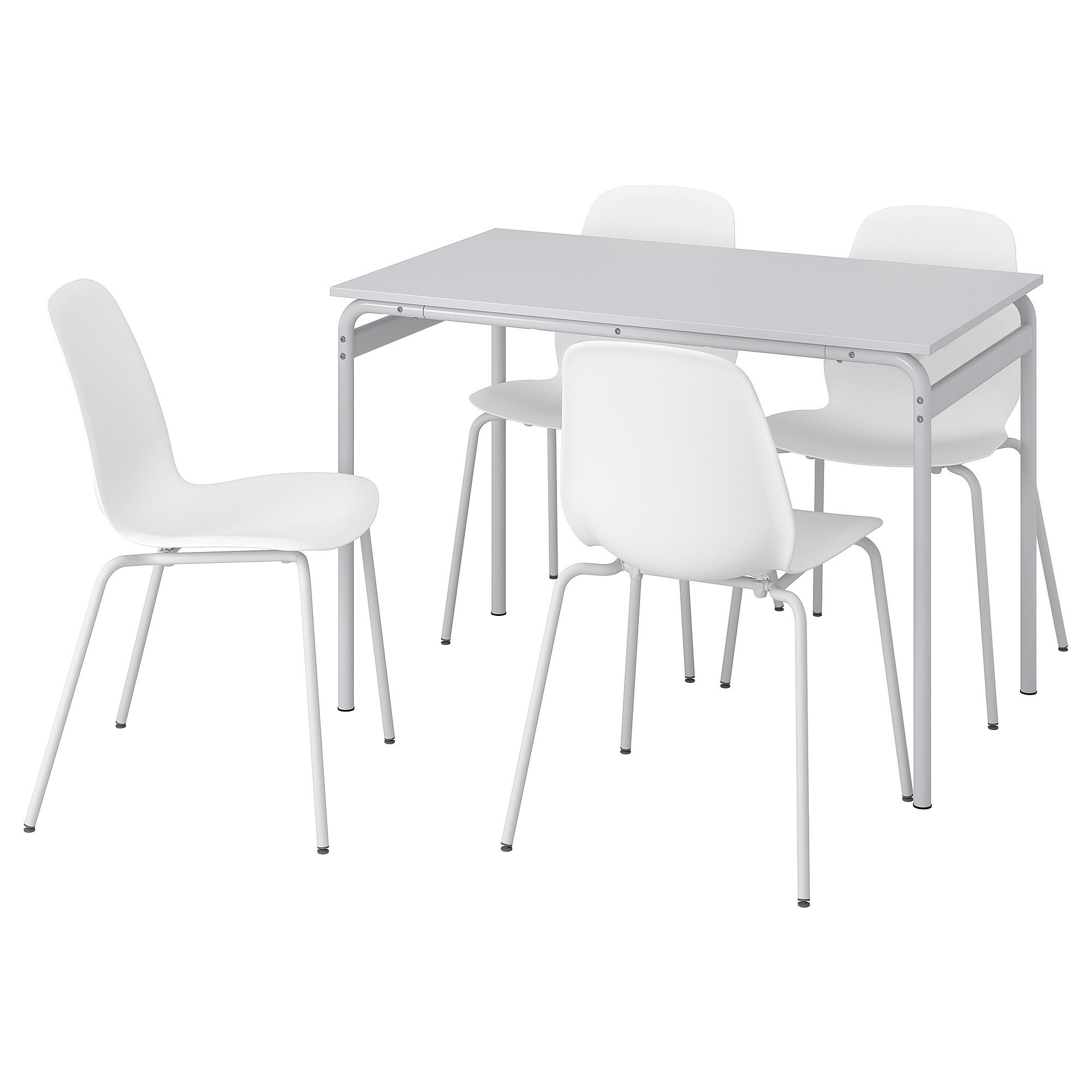 GRASALA/LIDAS grey/white 4 chairs kitchen table set - 49497273 | IKEA