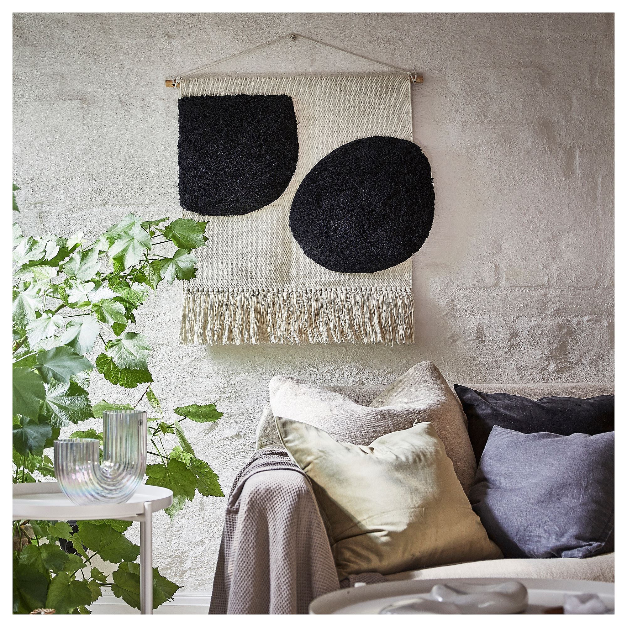 BLANDSKOG bej-siyah 70x70 cm duvar dekorasyonu - 90538063 | IKEA
