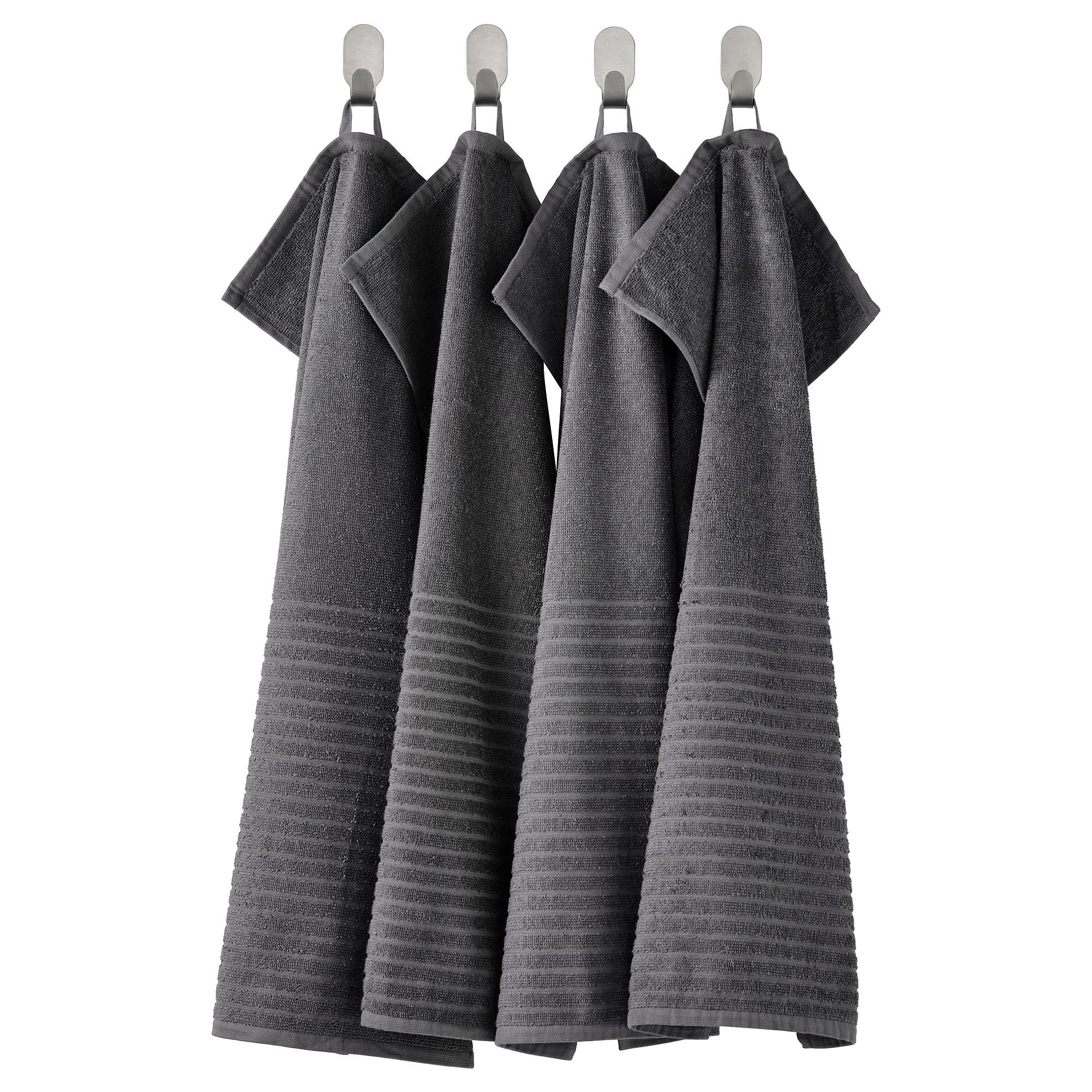 VAGSJÖN dark grey 40x70 cm face towel - 79502230 | IKEA